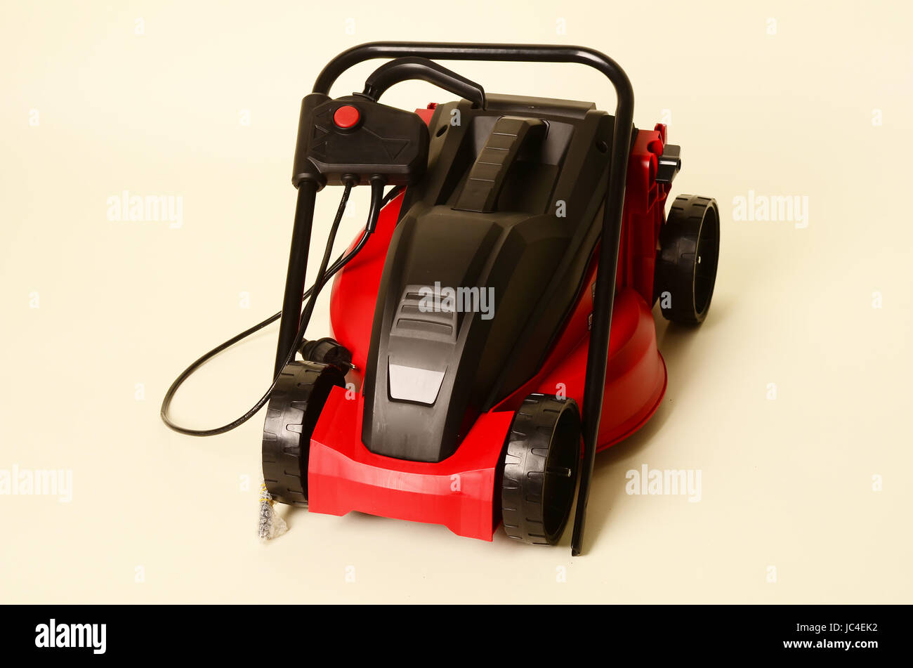 Lawnmower Isolated on White Background. Gas Lawn Mower. Red Grass ...