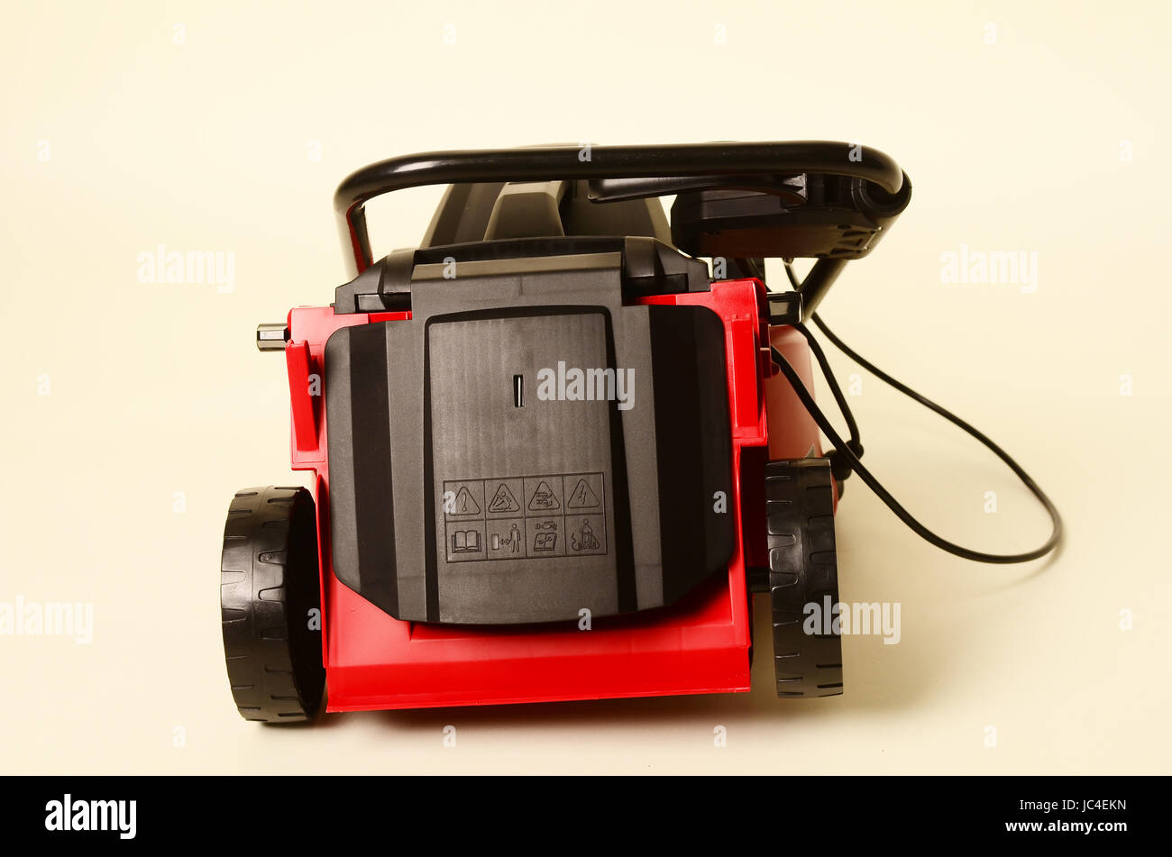 Lawnmower Isolated on White Background. Gas Lawn Mower. Red Grass ...