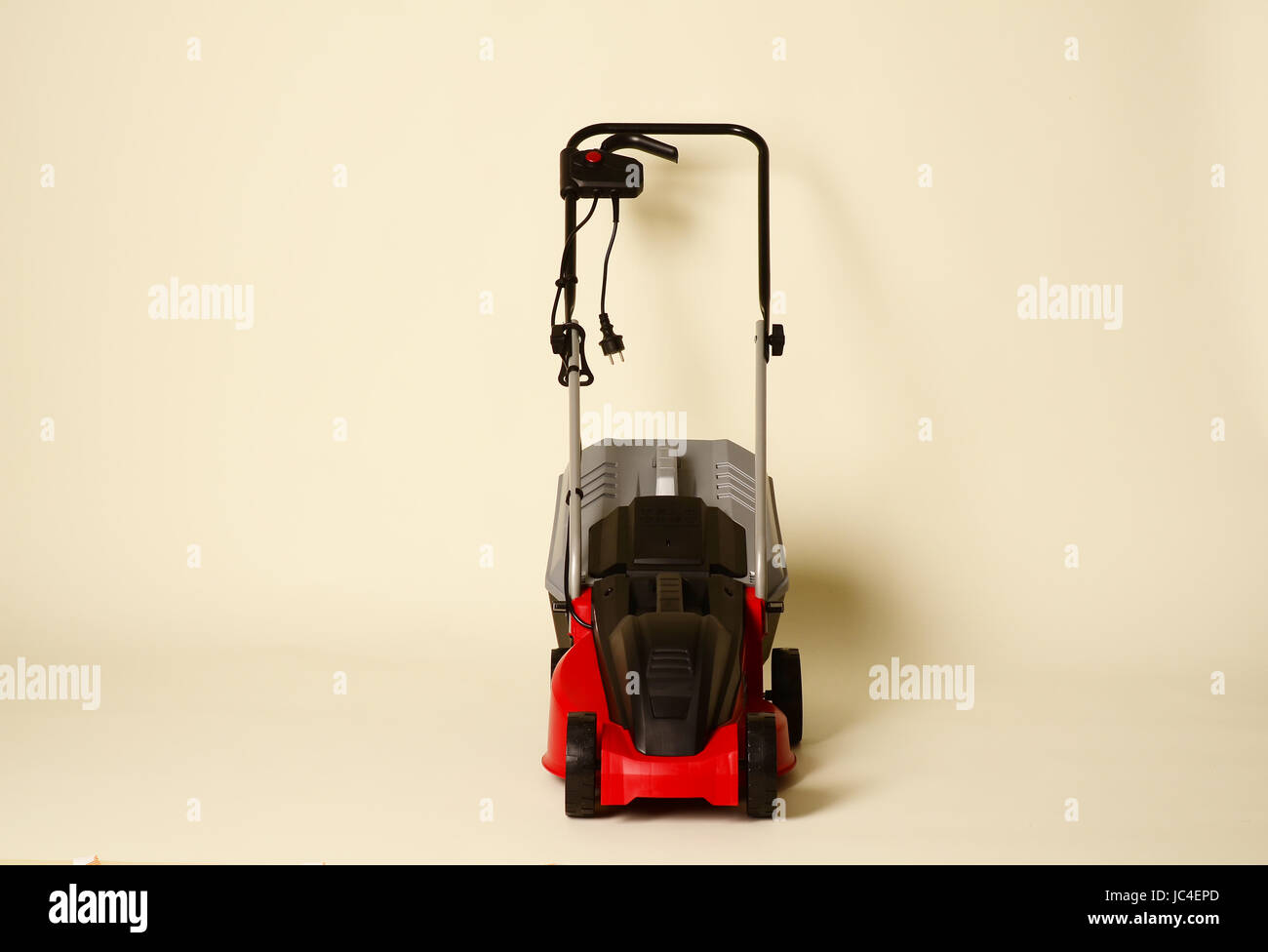 Lawnmower Isolated on White Background. Gas Lawn Mower. Red Grass ...