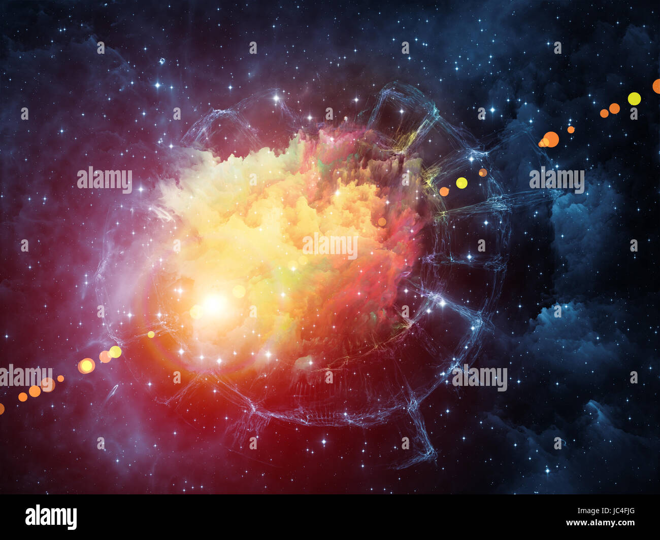 Colors in Space series. Artistic background made of colorful clouds and ...