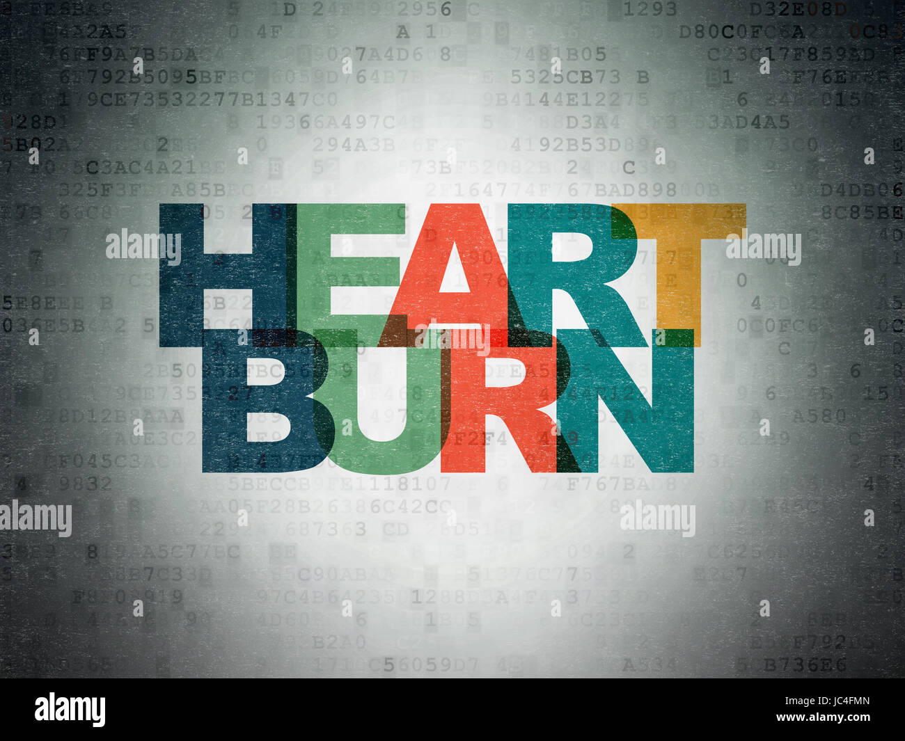 Health concept: Heartburn on Digital Data Paper background Stock Photo ...