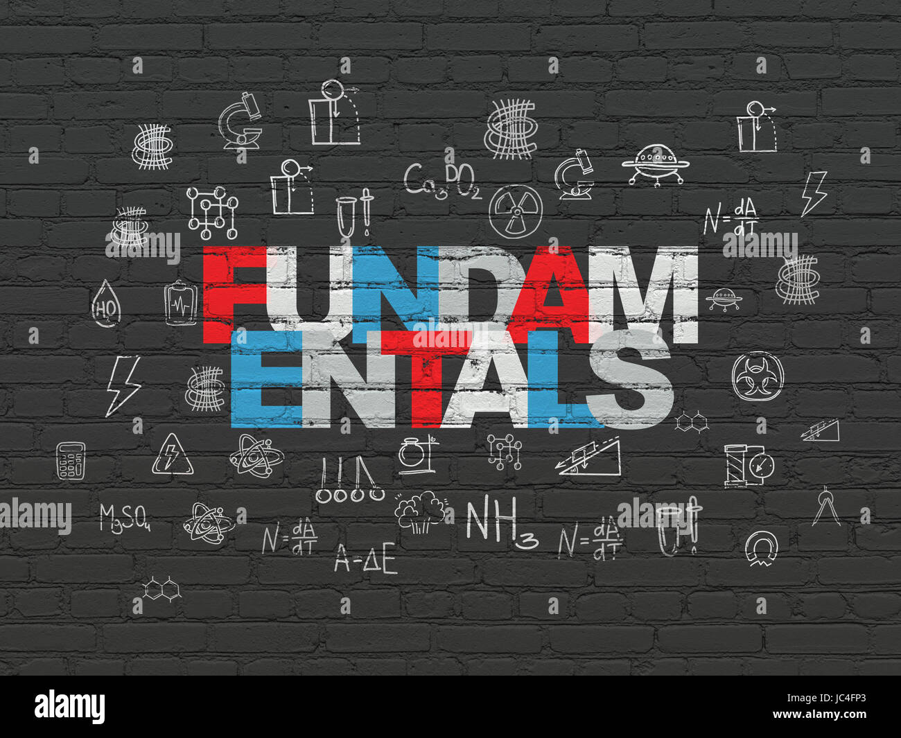 Science concept: Fundamentals on wall background Stock Photo - Alamy