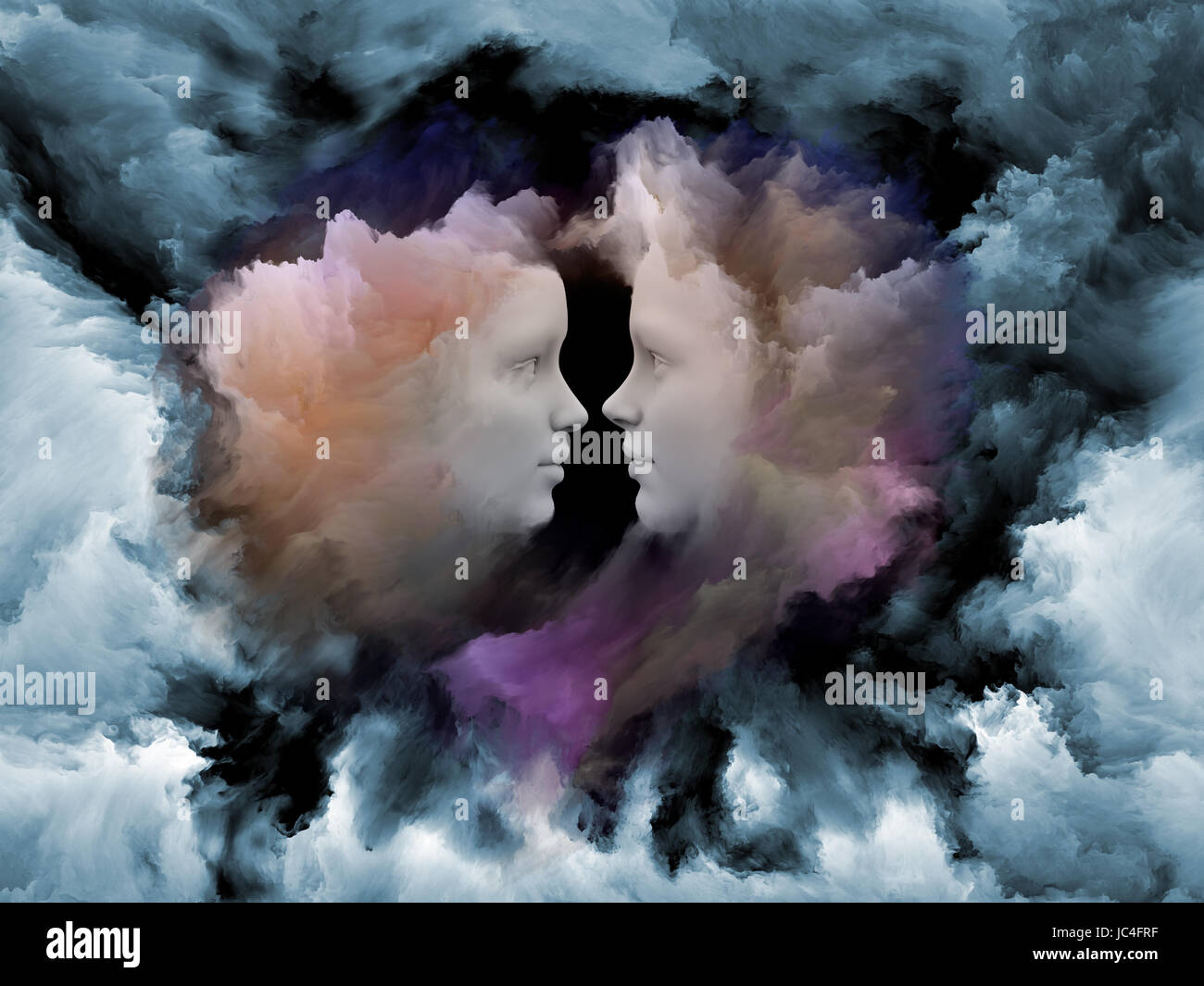 Human Dreams series. Composition of Fused human forms, fractal shapes ...