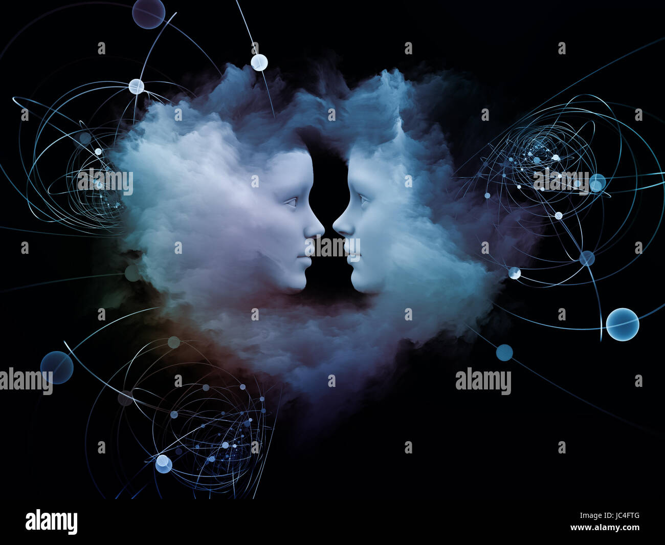 Human Dreams series. Arrangement of Fused human forms, fractal shapes ...