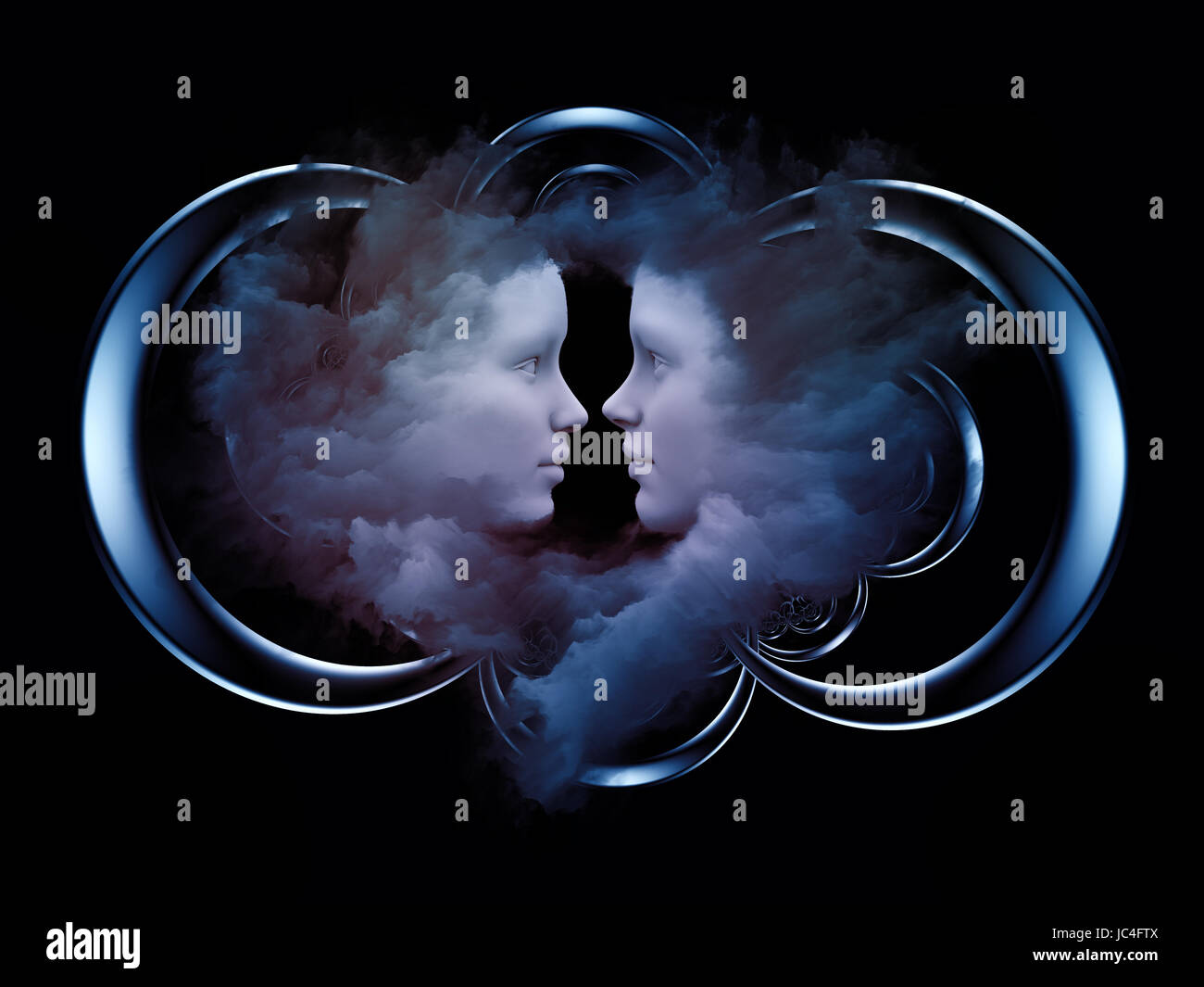 Human Dreams series. Composition of Fused human forms, fractal shapes ...