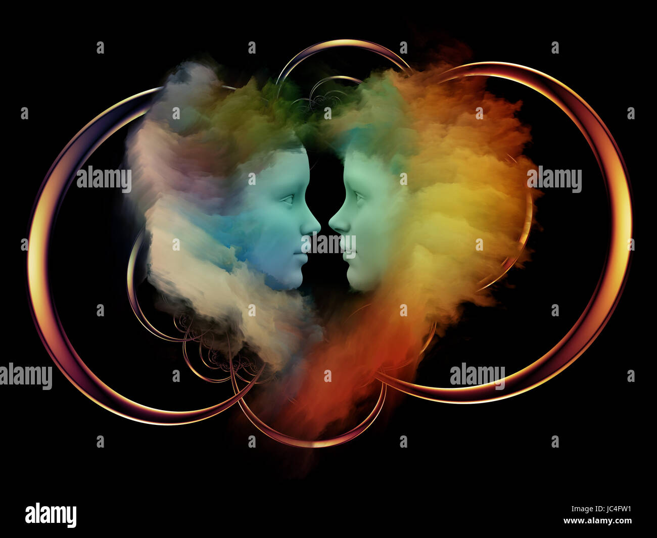 Human Dreams series. Interplay of Fused human forms, fractal shapes and ...