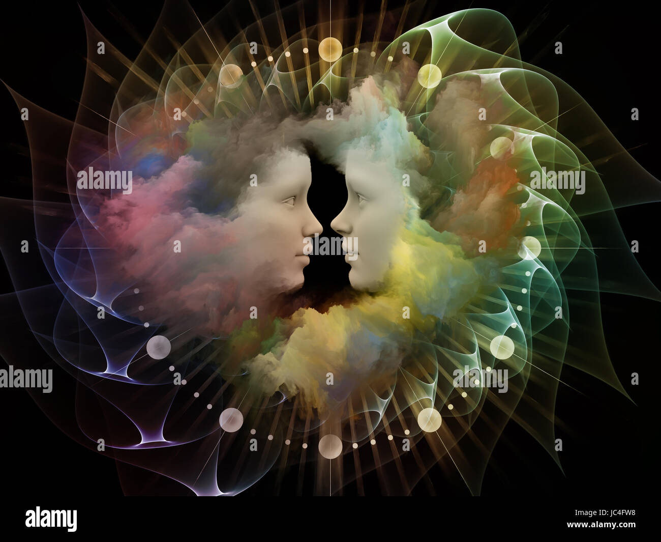 Human Dreams series. Abstract design made of Fused human forms, fractal ...