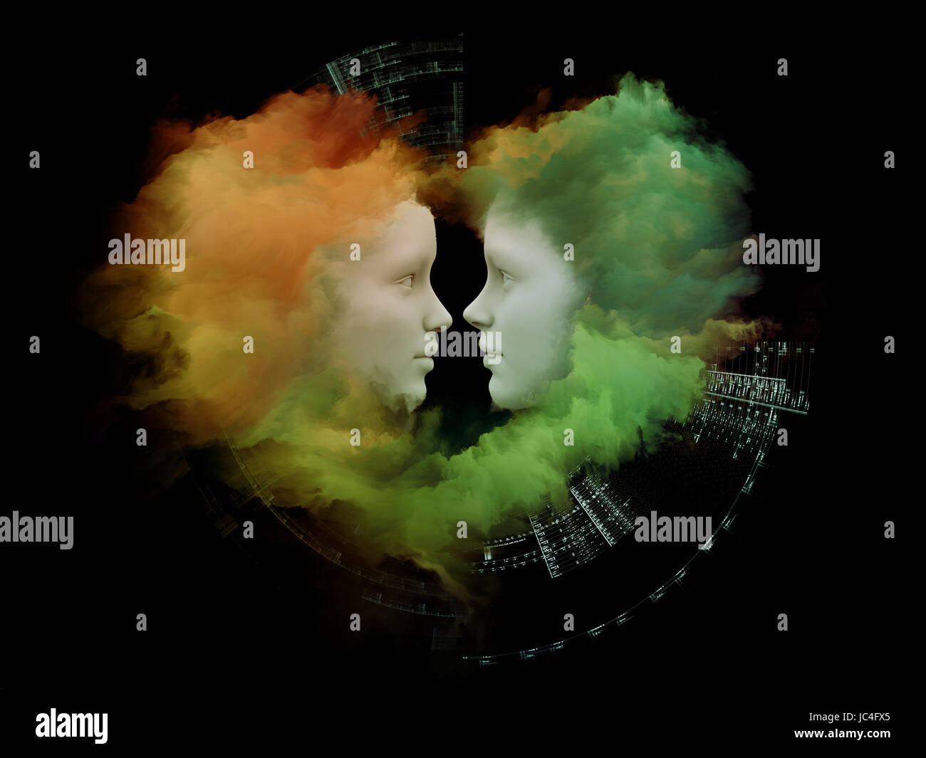 Human Dreams series. Artistic abstraction composed of Fused human forms ...