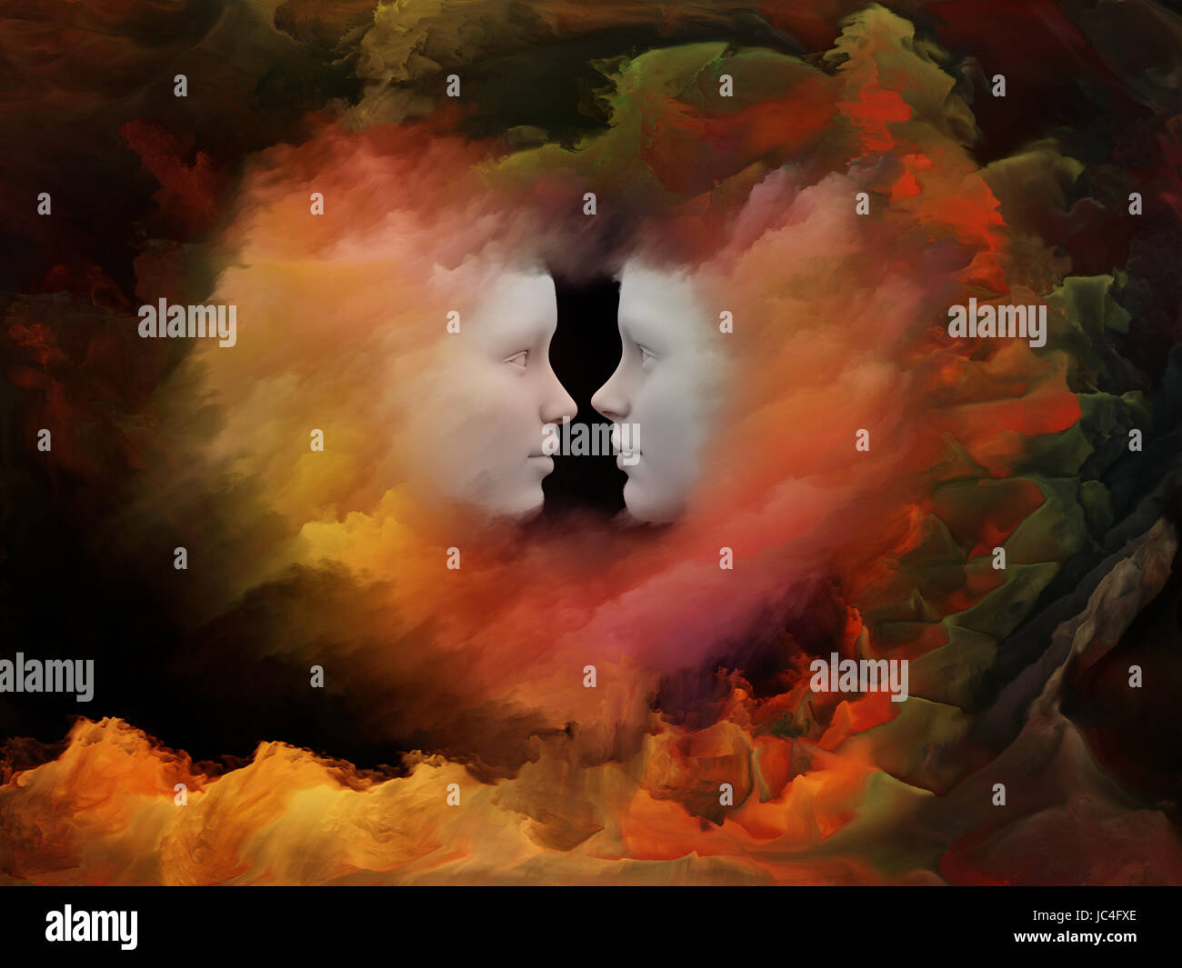 Human Dreams series. Backdrop composed of Fused human forms, fractal ...