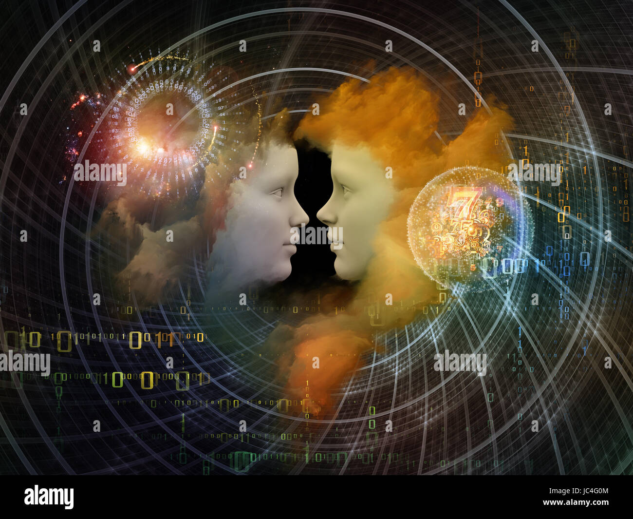 Human Dreams series. Creative arrangement of Fused human forms, fractal ...