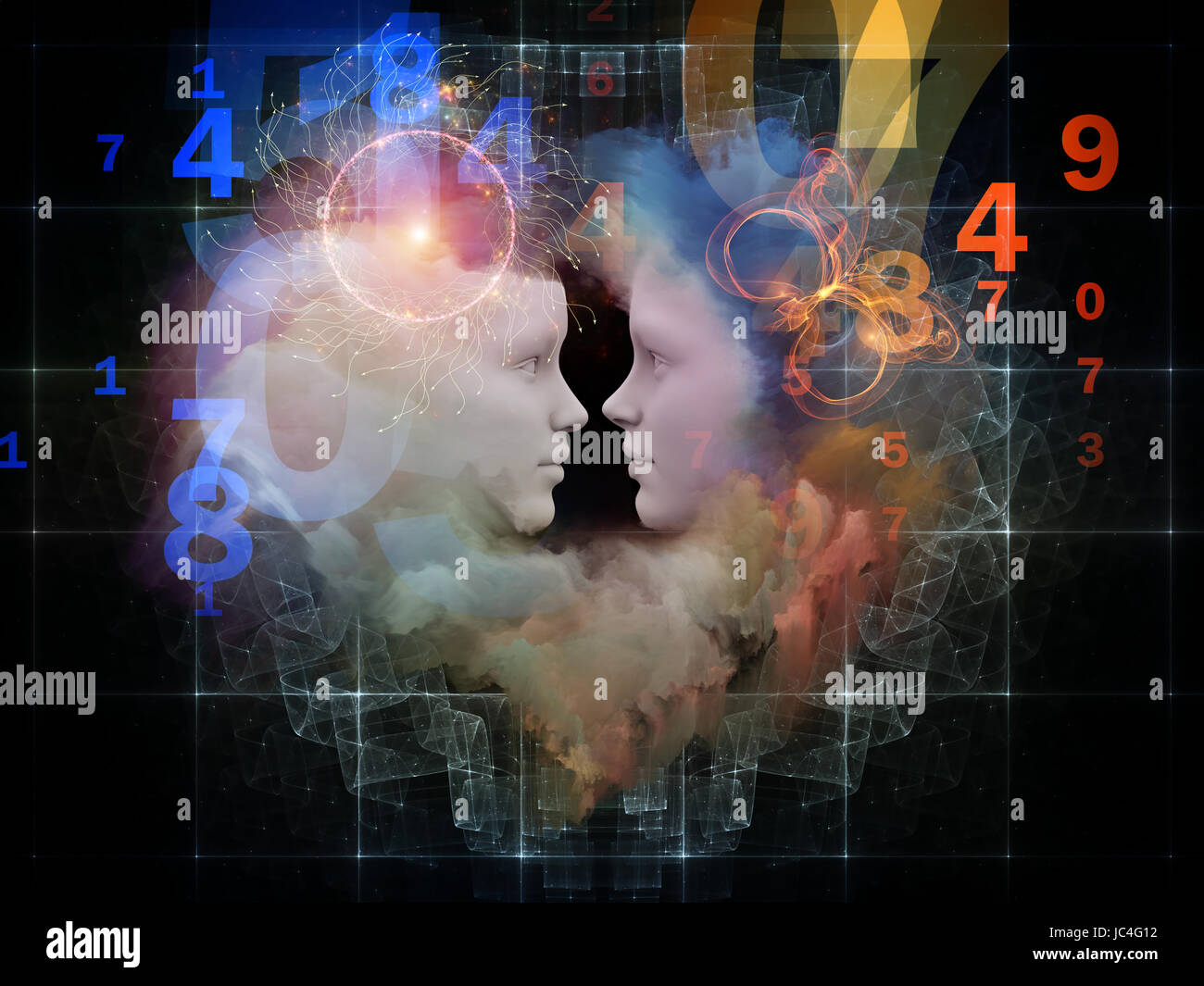 Human Dreams series. Design made of Fused human forms, fractal shapes ...