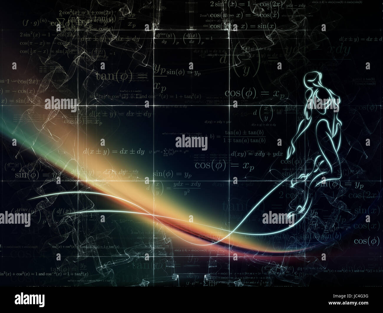 Geometry of Man series. Composition of Human line drawing, math ...