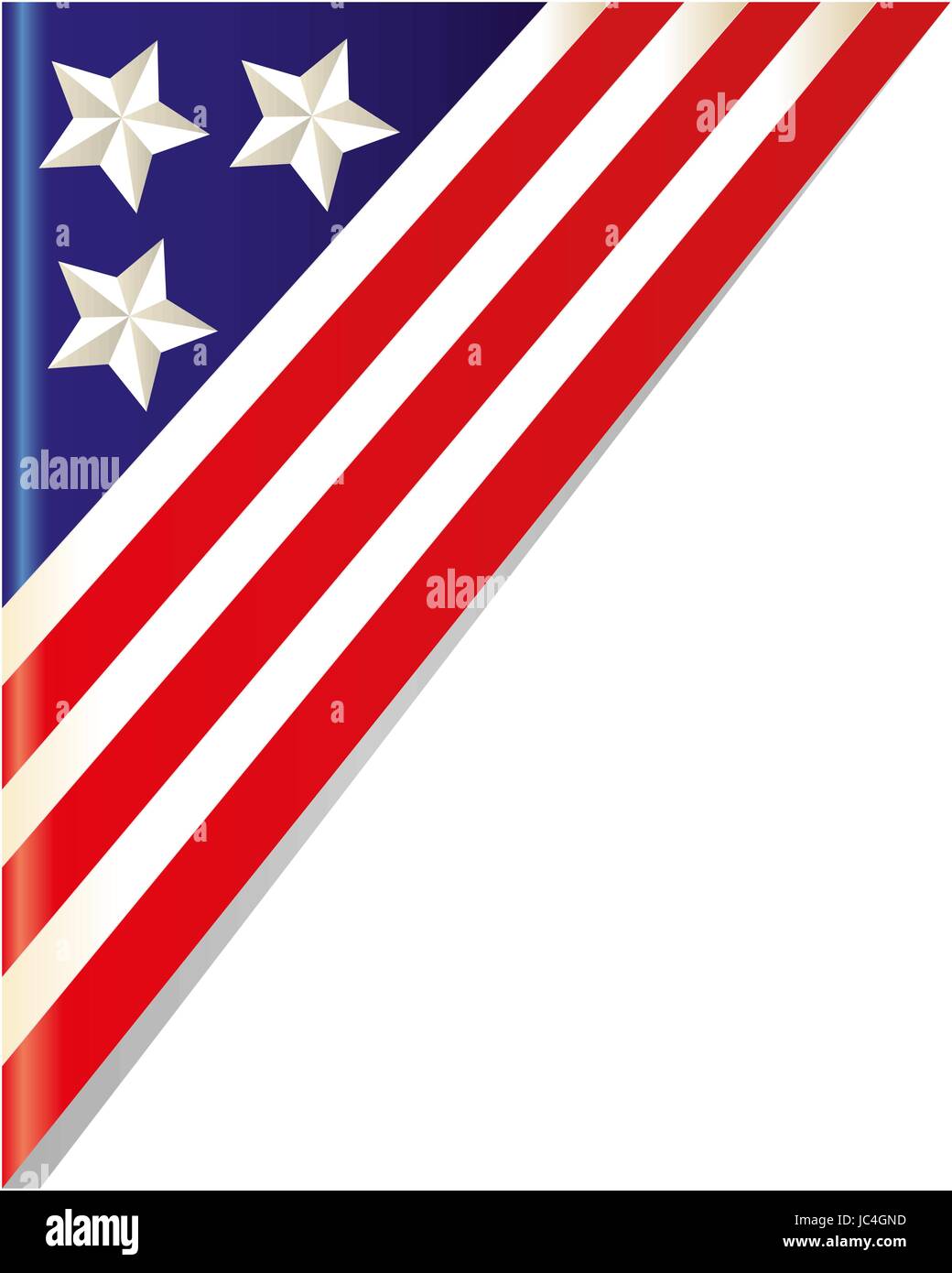 USA flag on white background template design with blank space for text ...