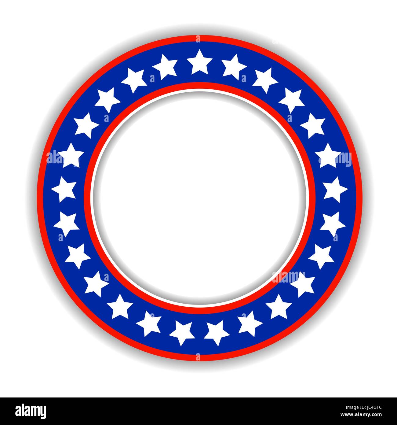 American flag abstract round frame with empty space for text. USA flag ...