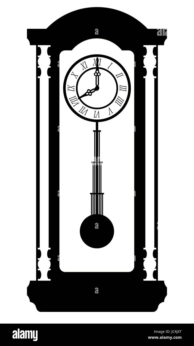 clock old retro vintage icon stock vector illustration black outline ...