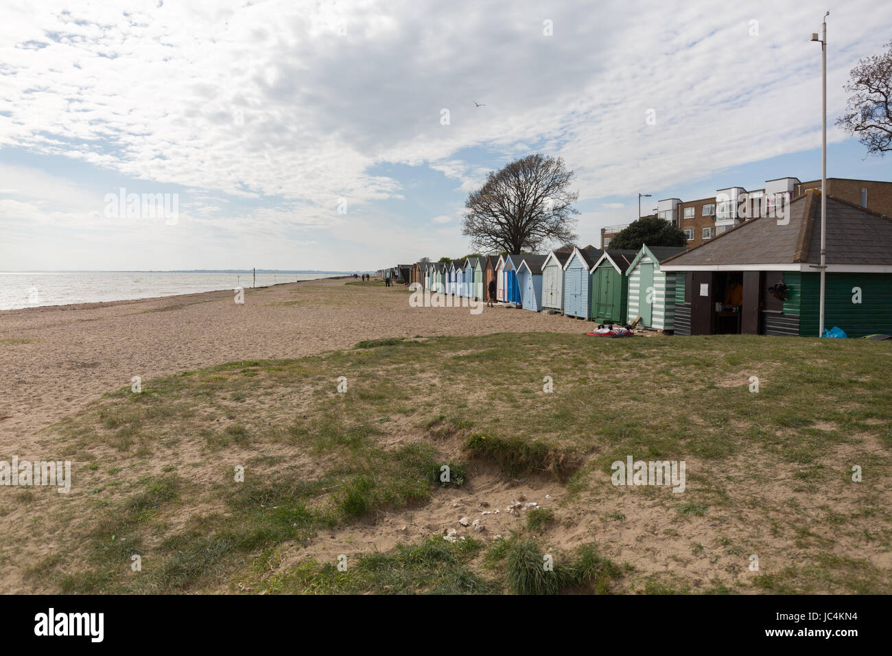 Colourful beach huts at West Mersea, Colchester Essex UK Stock Photo ...