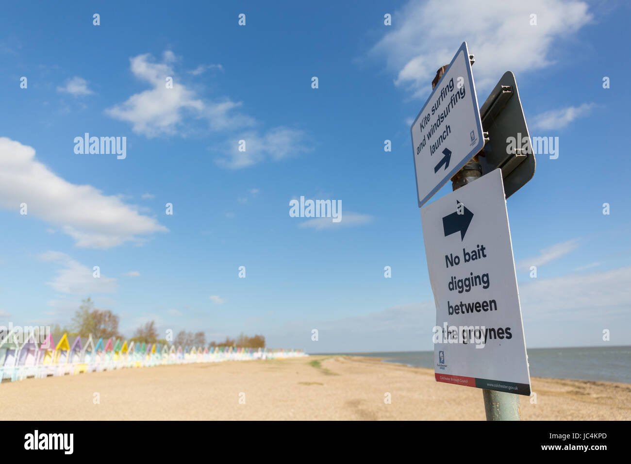 Colourful beach huts at West Mersea, Colchester Essex UK Stock Photo ...