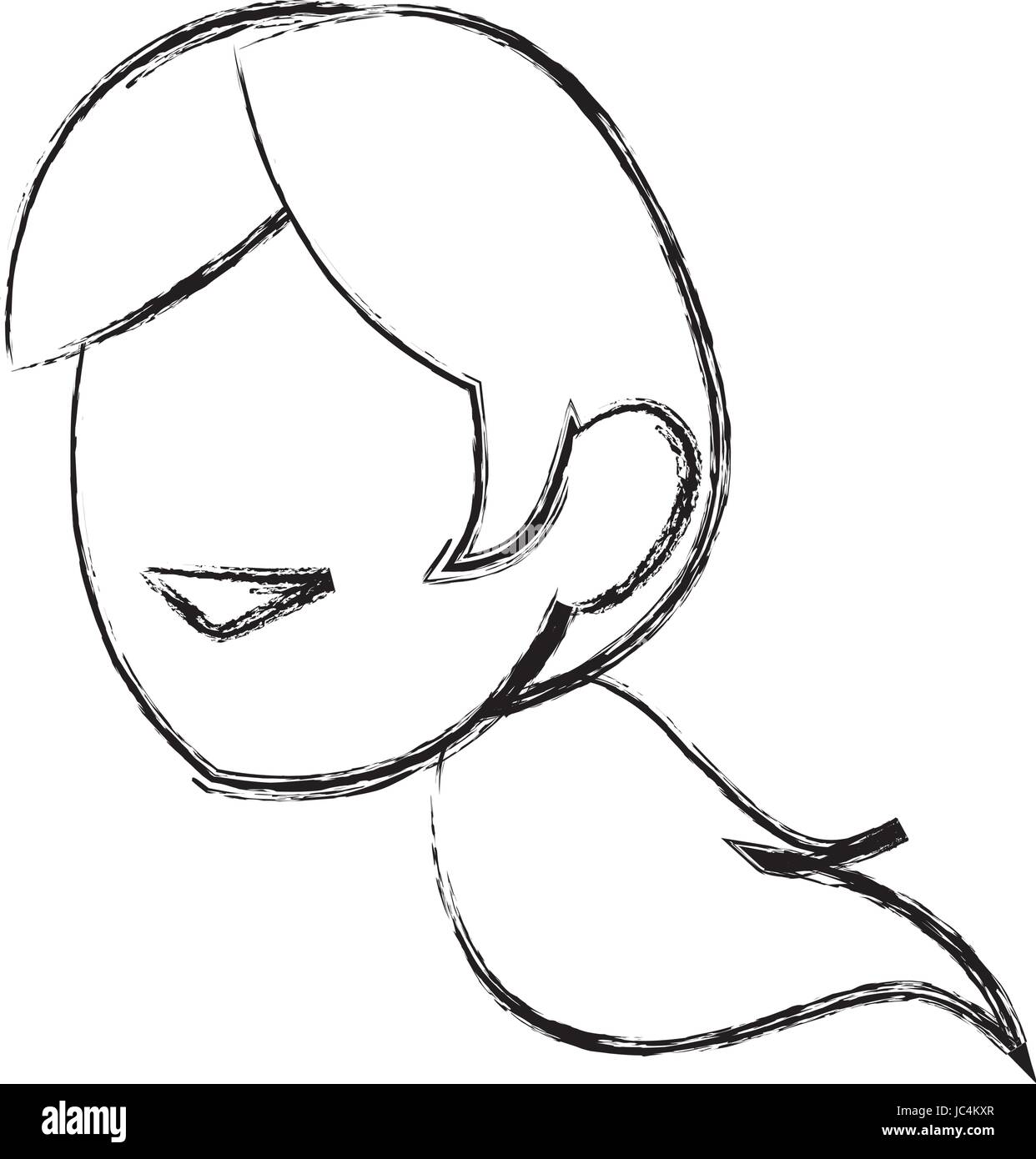 Sketch woman faceless silhouette hi-res stock photography and images ...