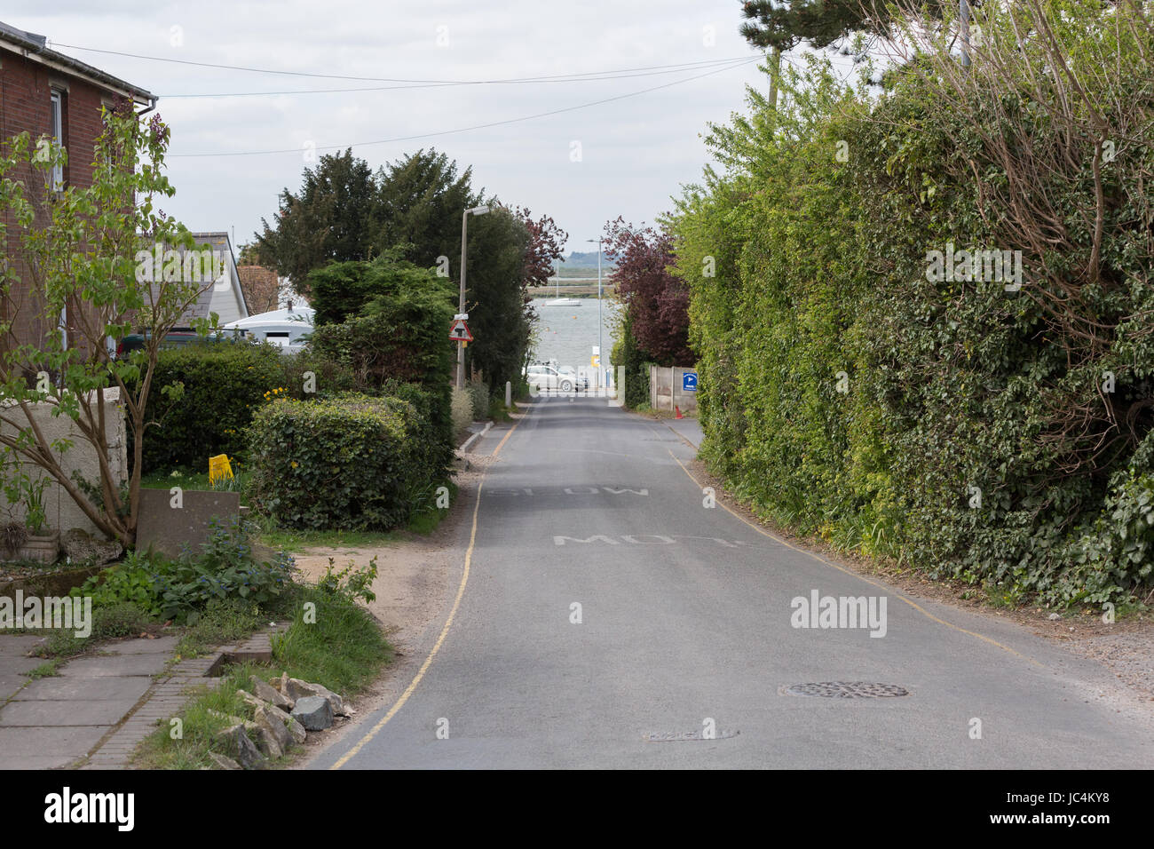 Narrow lane in West Mersea Stock Photo - Alamy