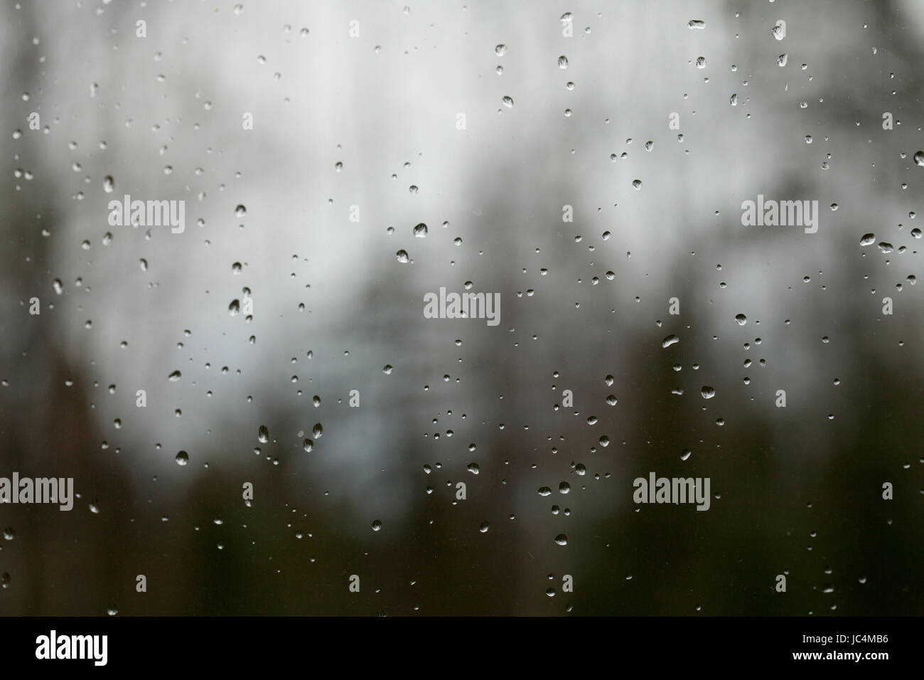Rain drops on the window against a nice blurry background. Abstract ...