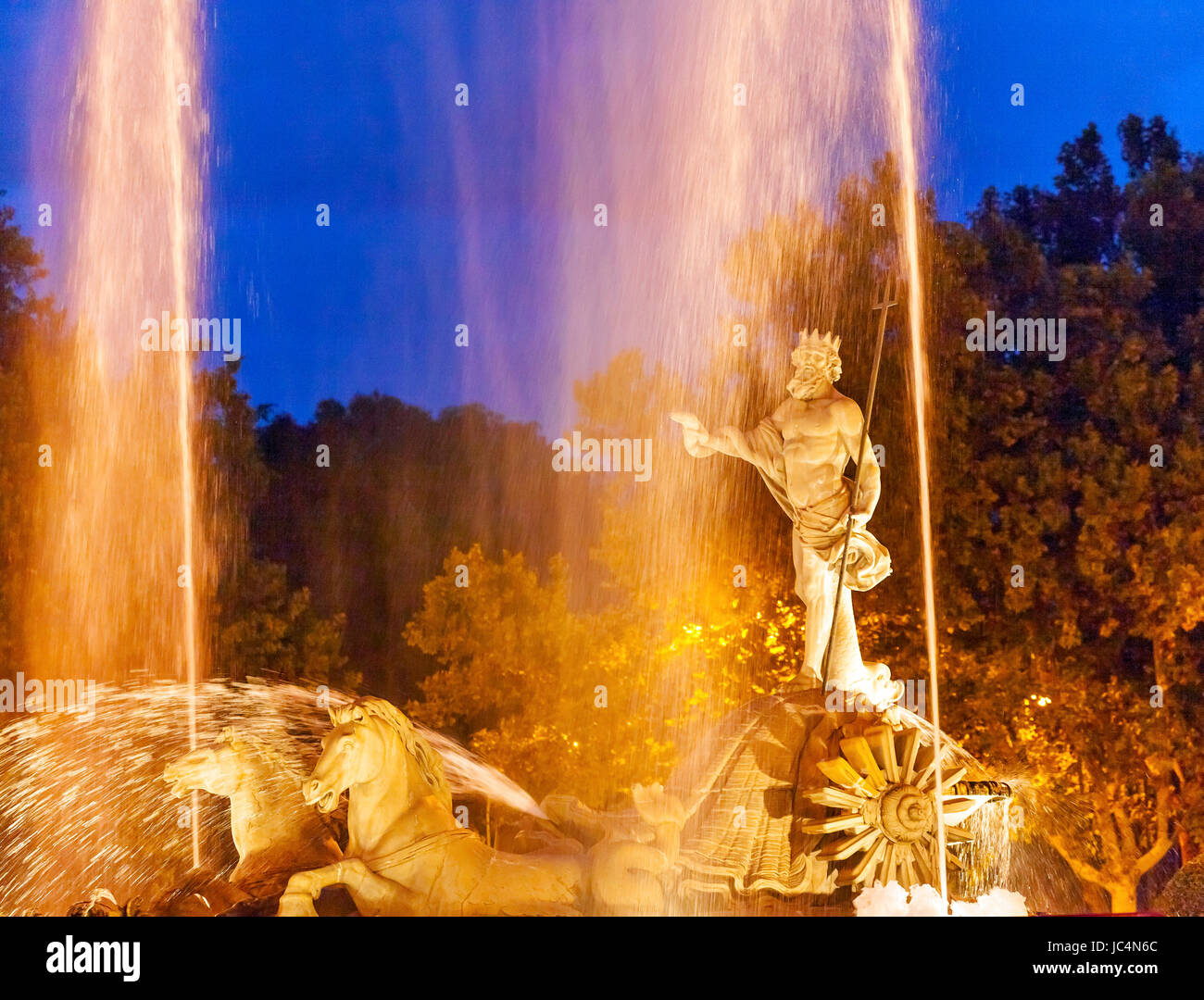 Neptune with Trident Snake in Chariot, Roman God, Statue Fountain ...