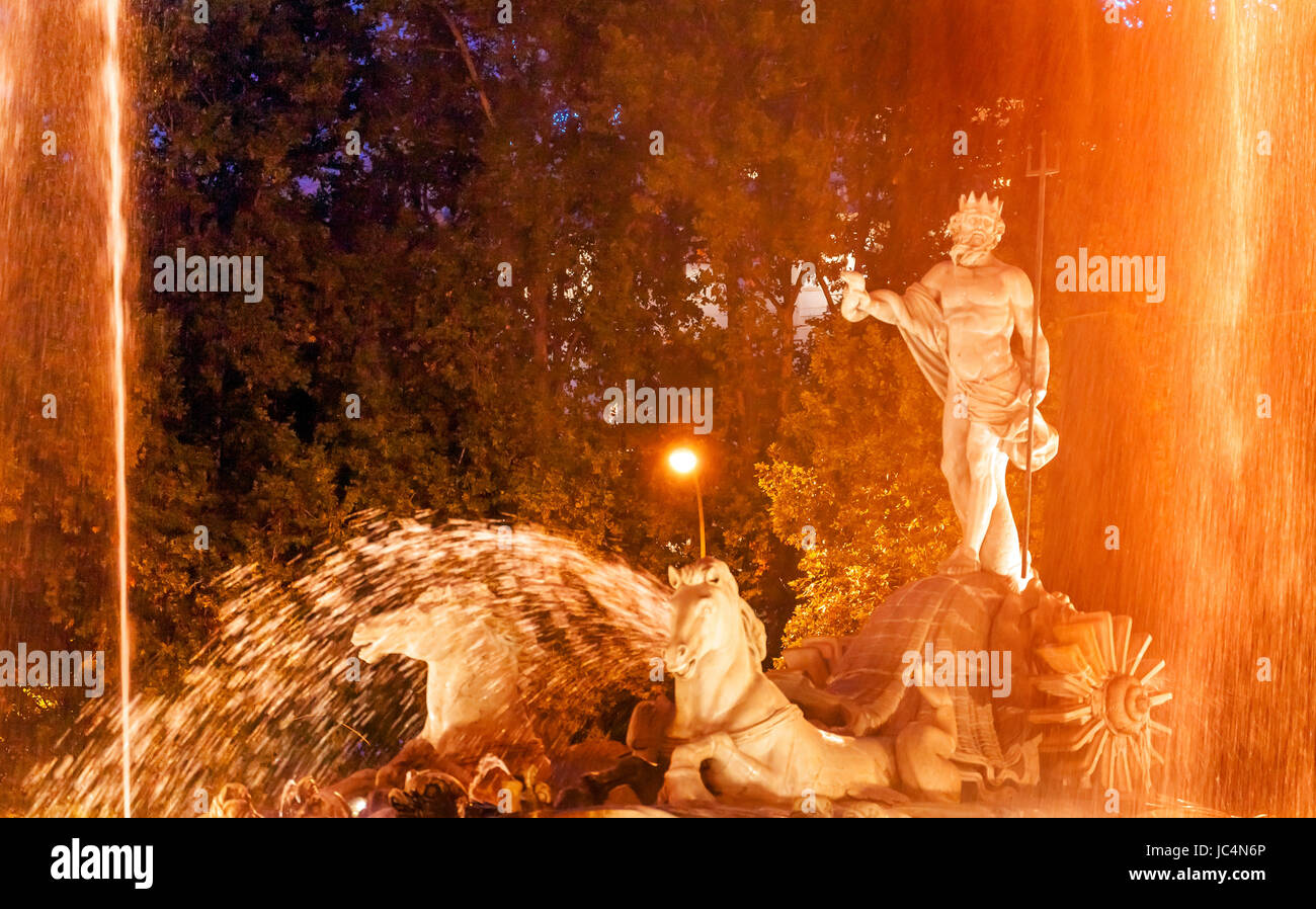 Neptune with Trident Snake in Chariot, Roman God, Statue Fountain ...