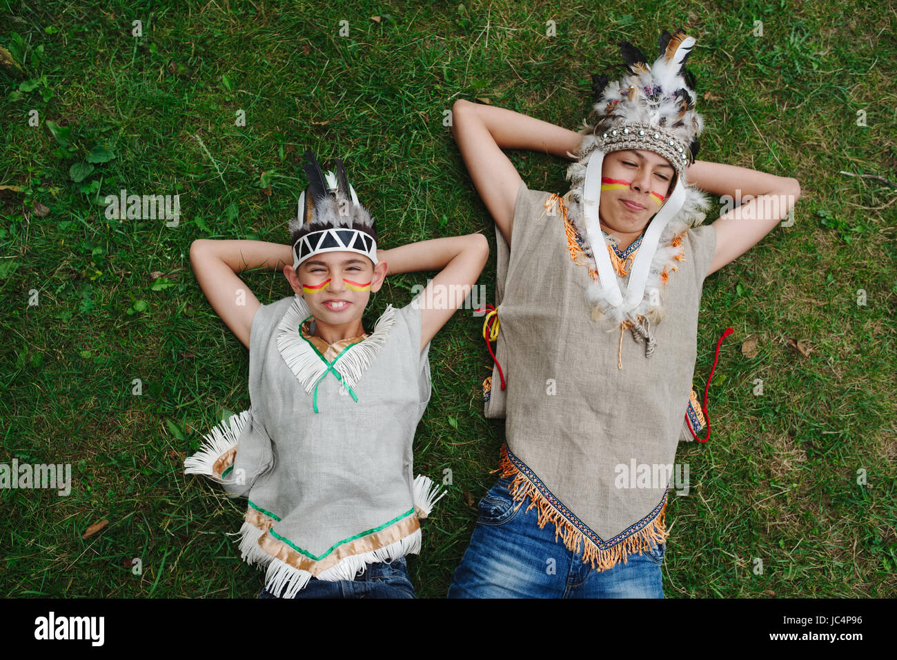 happy children playing native american Stock Photo - Alamy