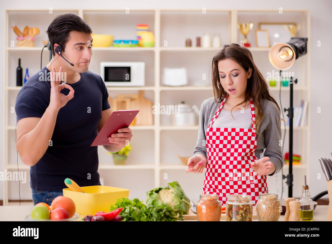 Food cooking tv show in the studio Stock Photo - Alamy