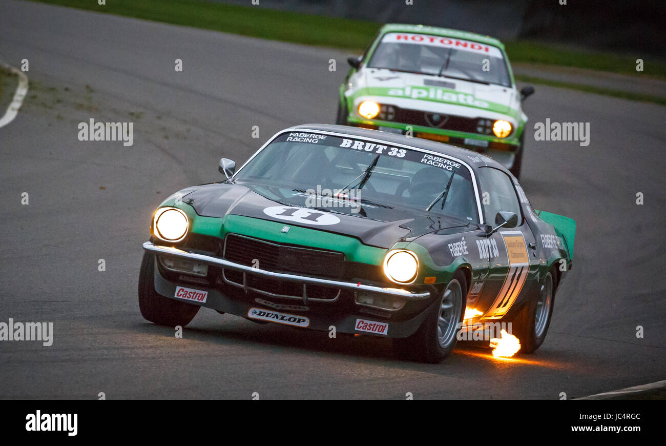 1974 Chevrolet Camaro with driver Stuart Graham at Woodcote in the Gerry Marshall Trophy race at ...