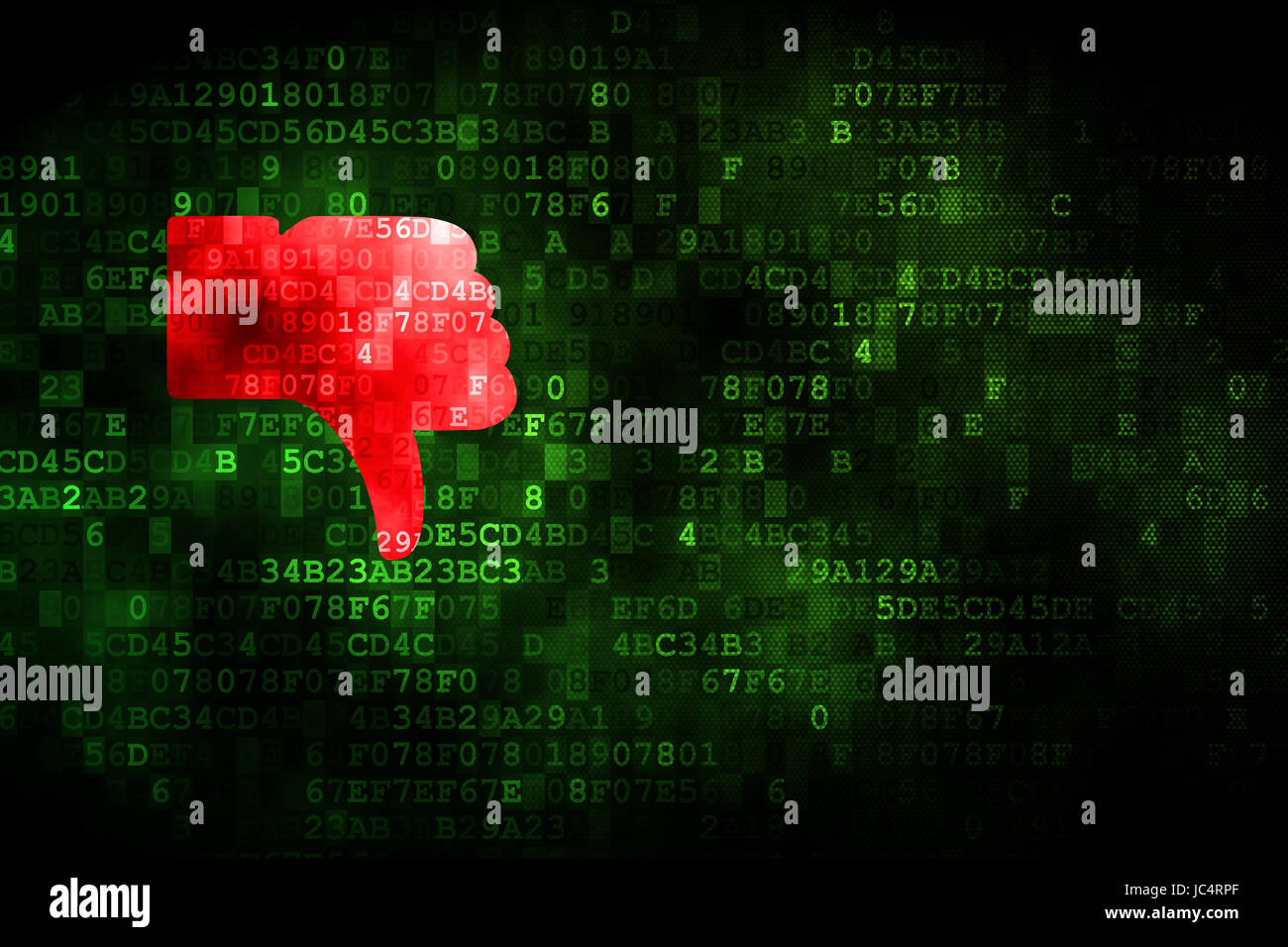 Social media concept: Thumb Down on digital background Stock Photo - Alamy
