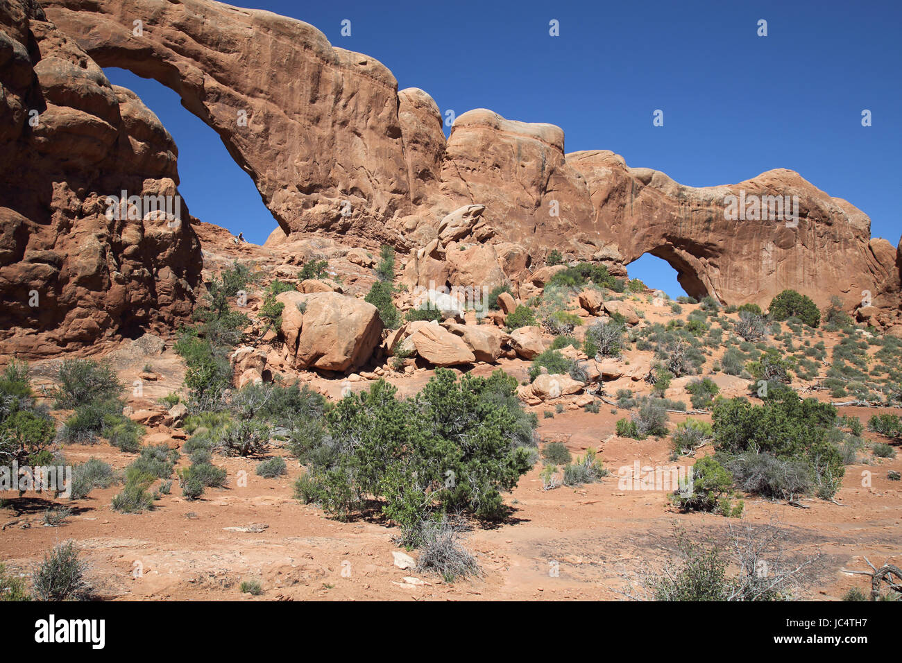 north and south windows in the arches national park utah Stock Photo ...