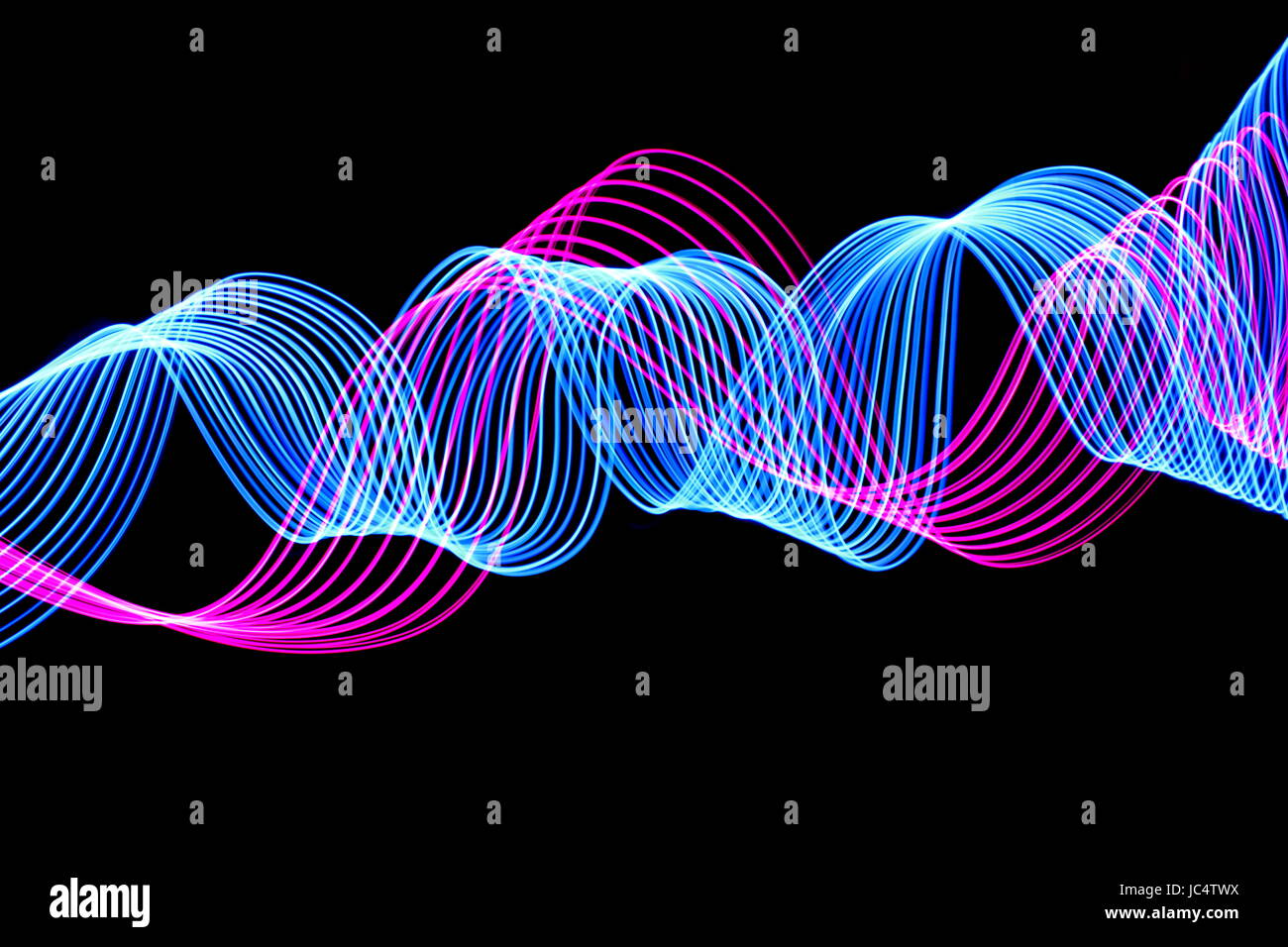 Pink and Blue Light Painting Photography, parallel lines swirls and ...