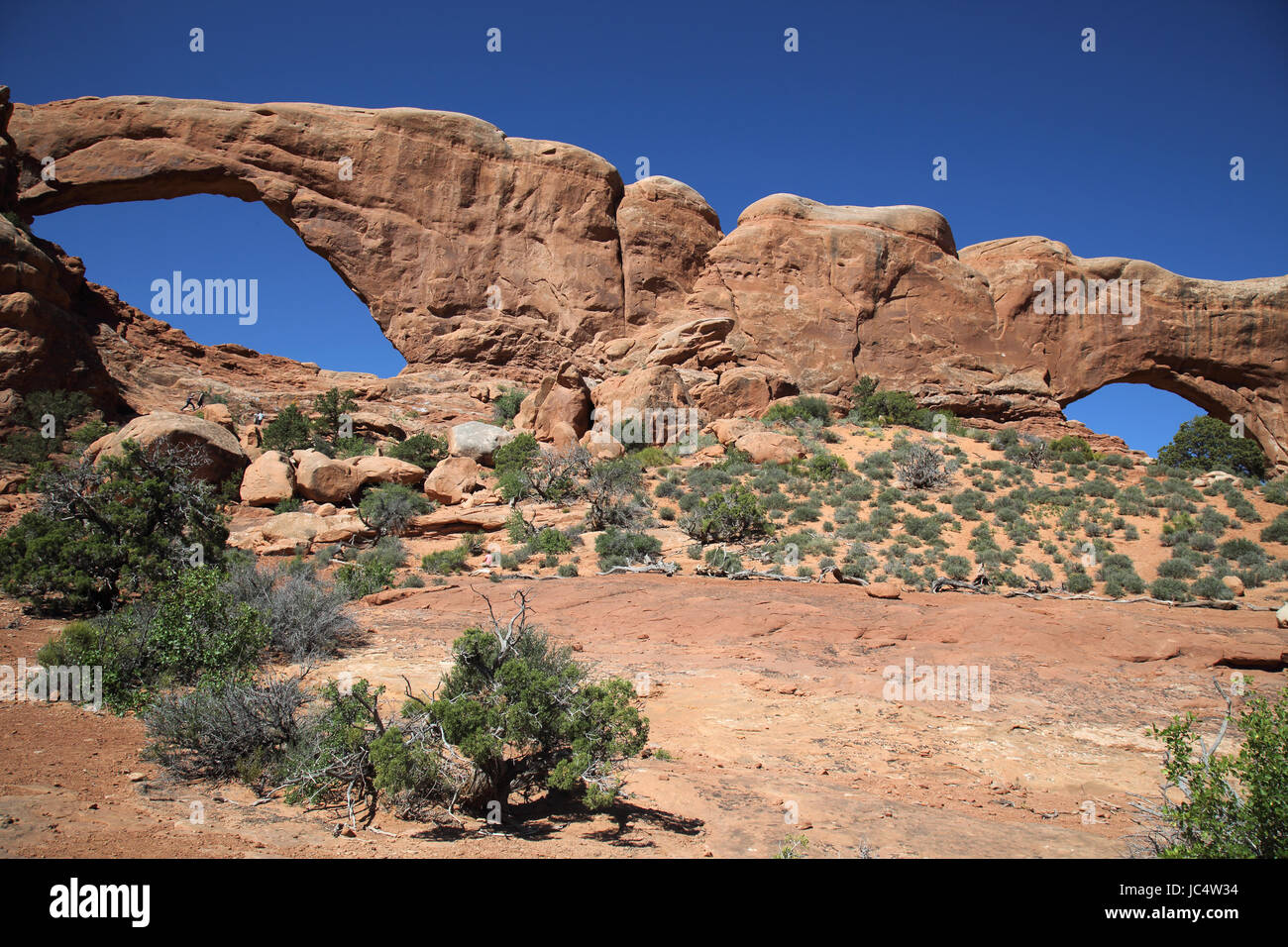 north and south windows in the arches national park utah Stock Photo ...