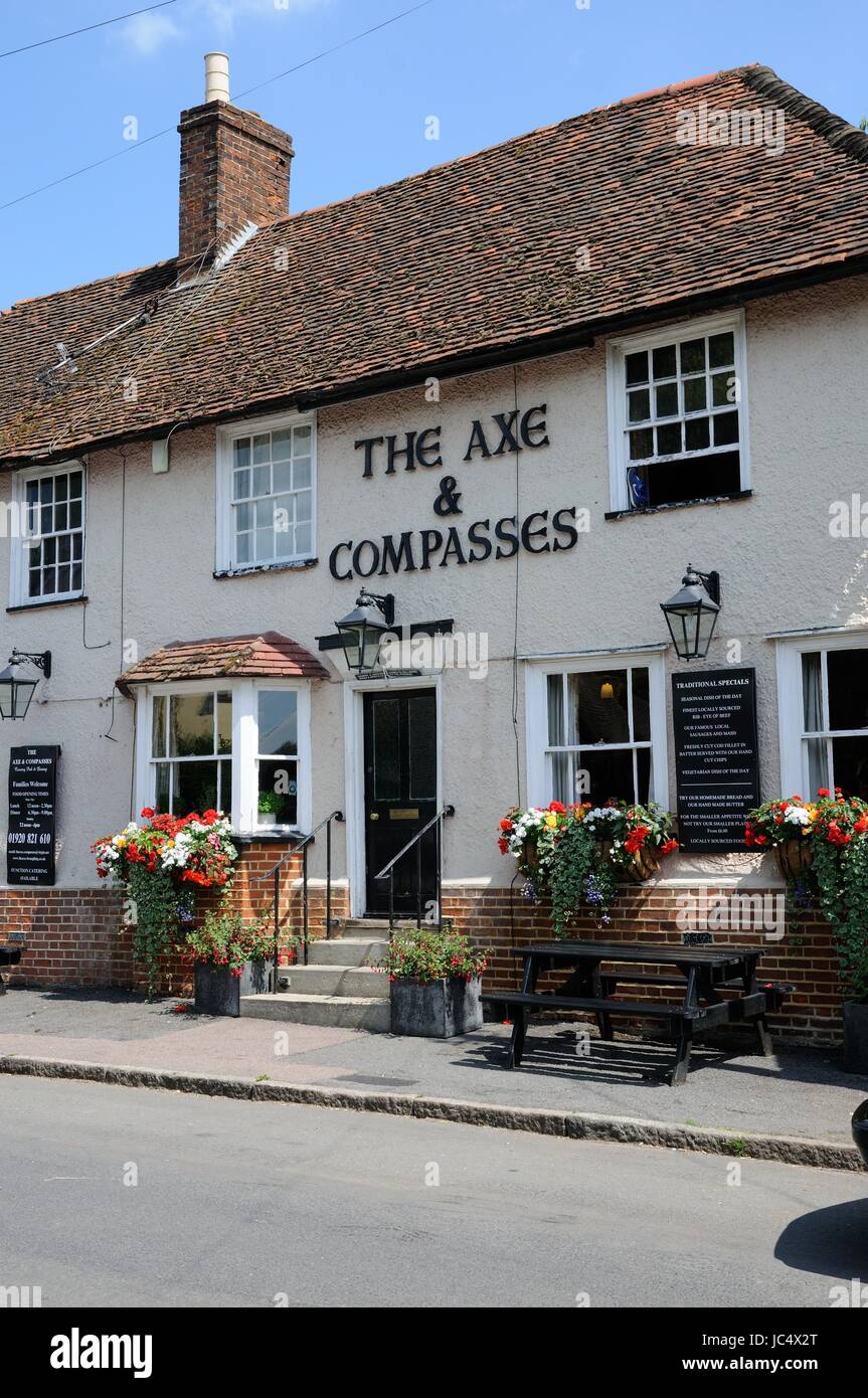 The Axe & Compasses ,Braughing, Hertfordshire Stock Photo - Alamy