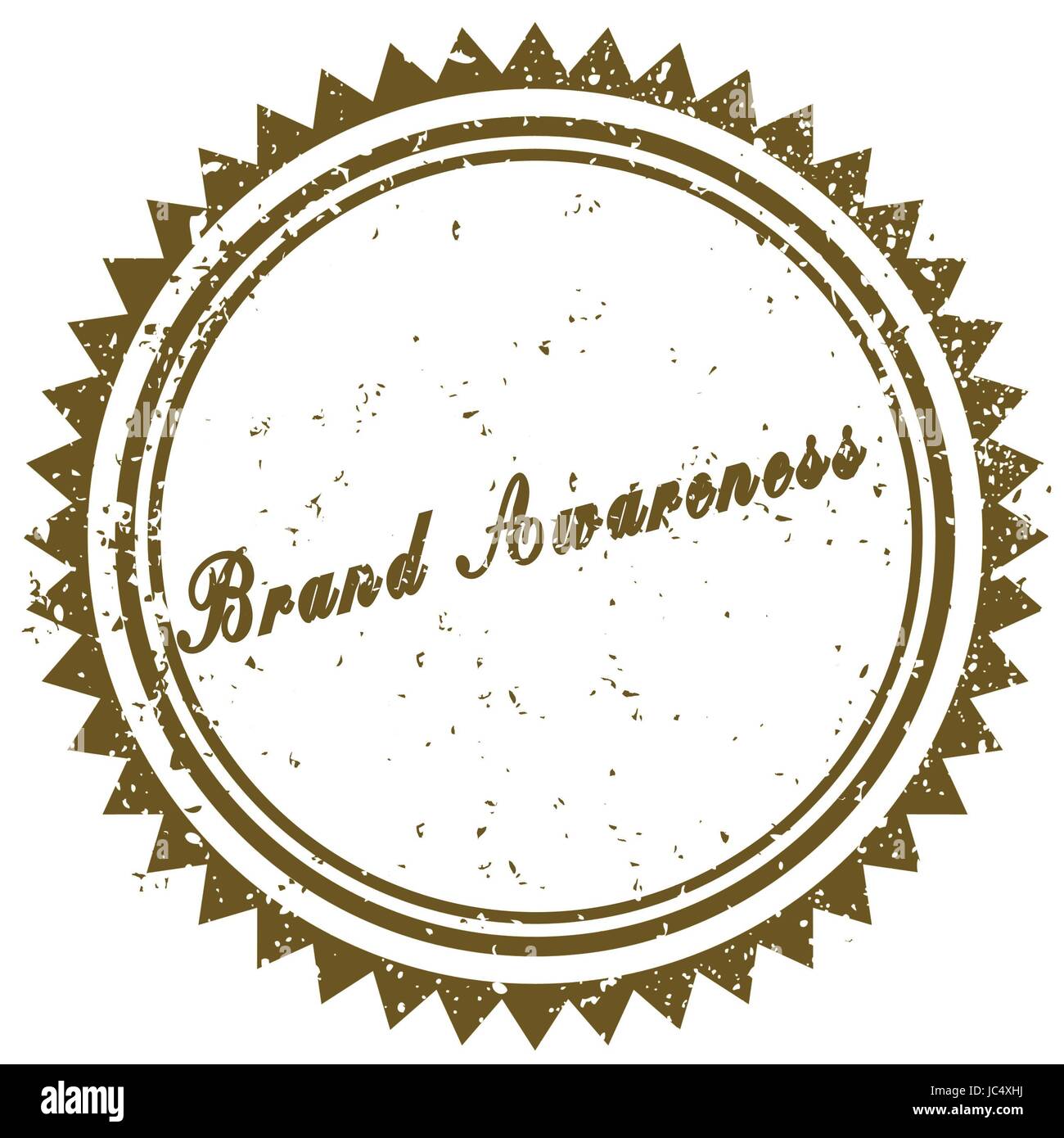 Brown BRAND AWARENESS grunge stamp. Illustration image concept Stock ...