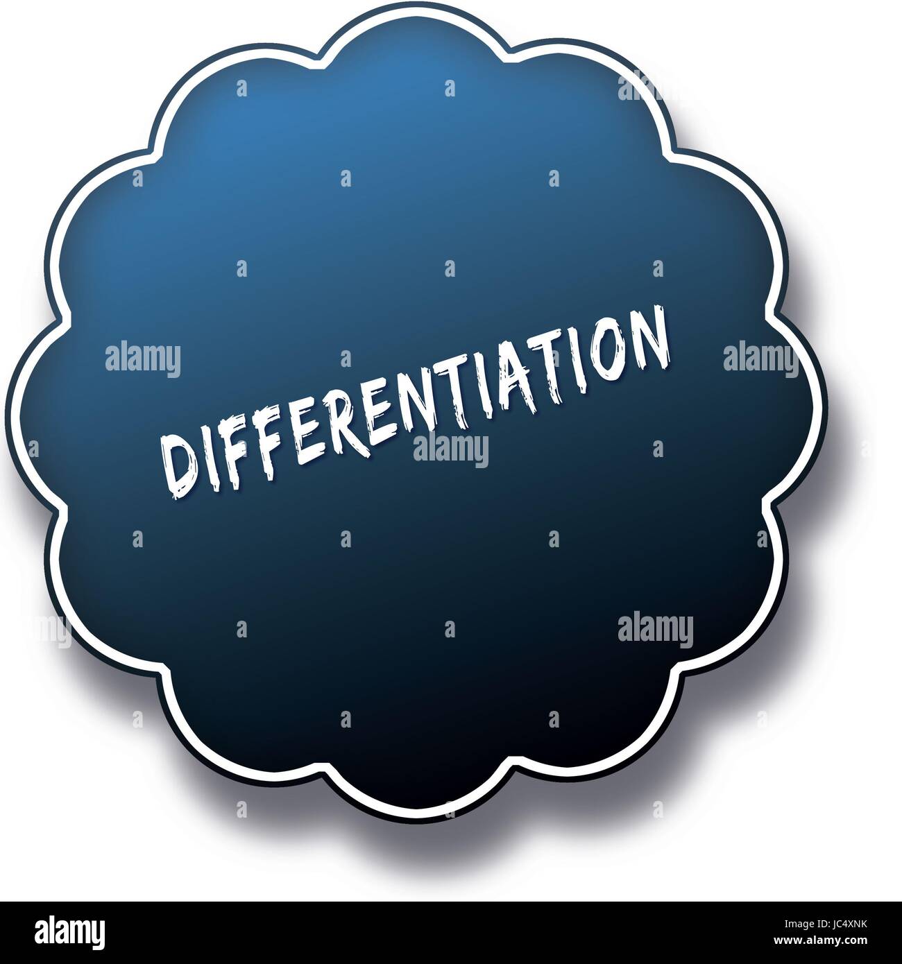 DIFFERENTIATION text written on blue round label badge. Illustration ...