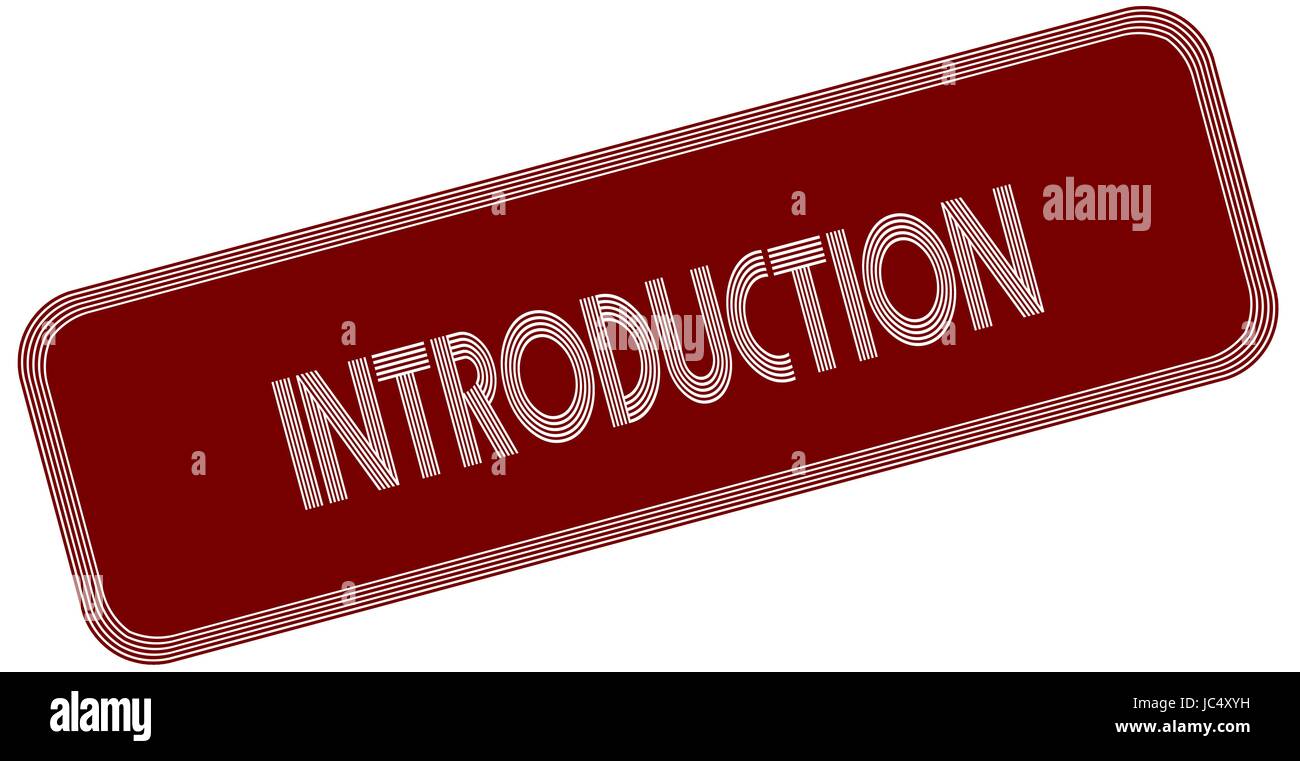 INTRODUCTION on red label. Illustration graphic concept image Stock ...