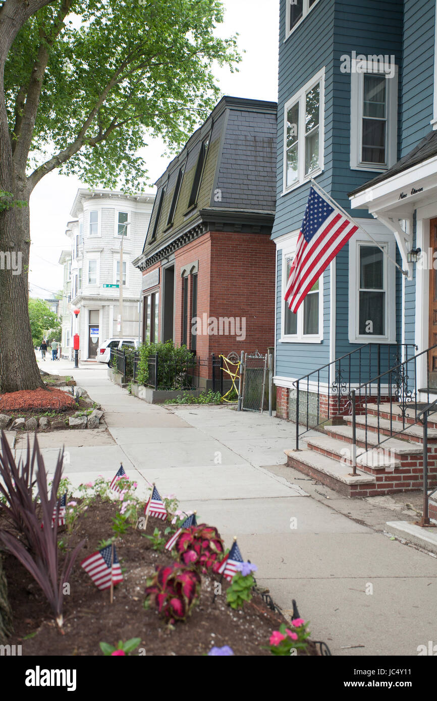 South Boston neighborhood decorations in Boston, Massachusetts Stock ...