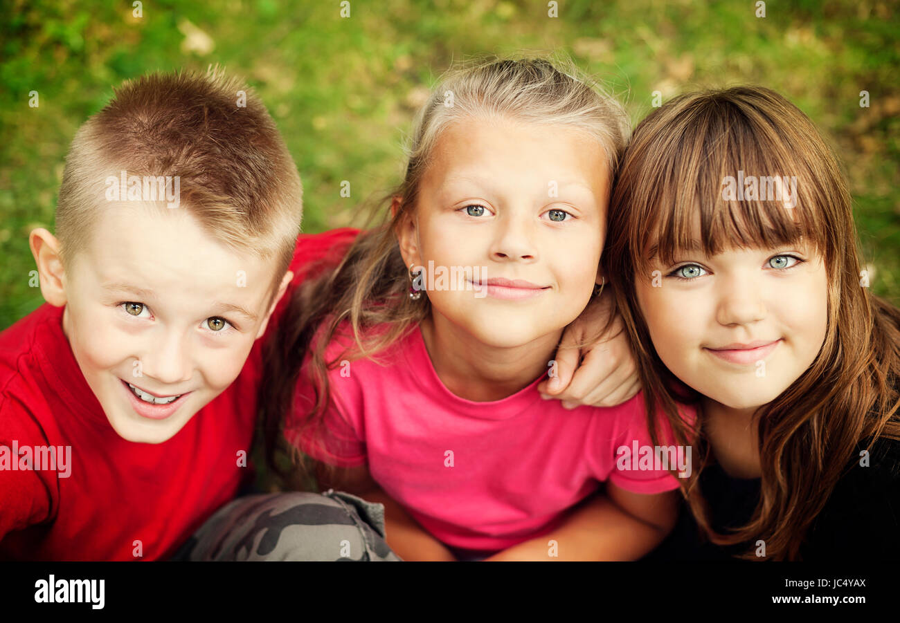 Portrait of happy children Stock Photo - Alamy