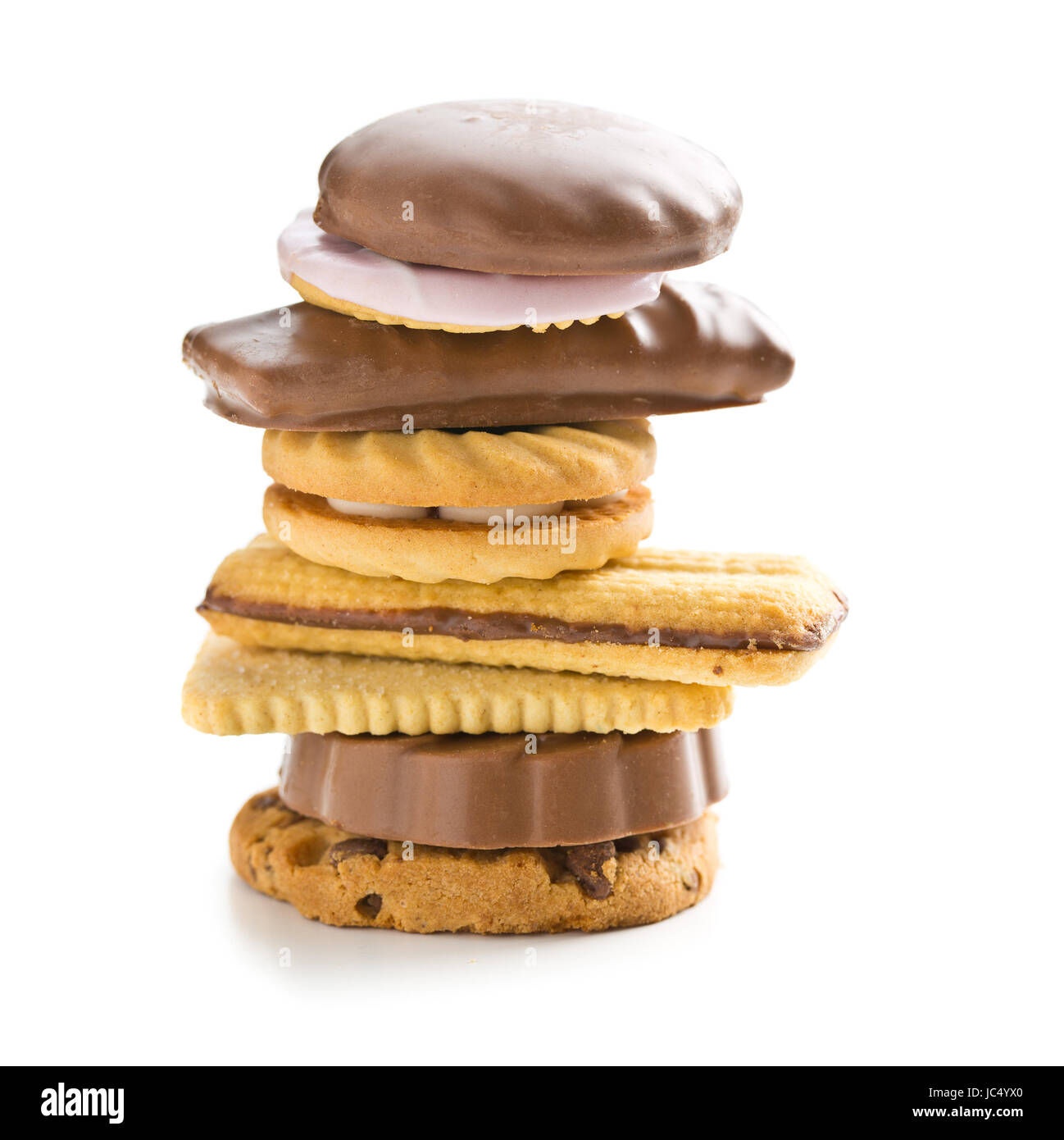 Various sweet biscuits isolated on white background Stock Photo - Alamy