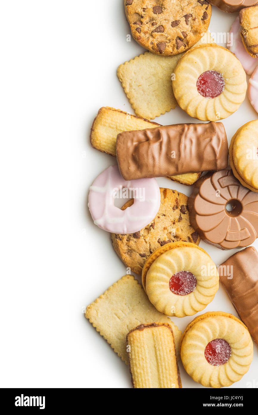 Various sweet biscuits isolated on white background Stock Photo - Alamy