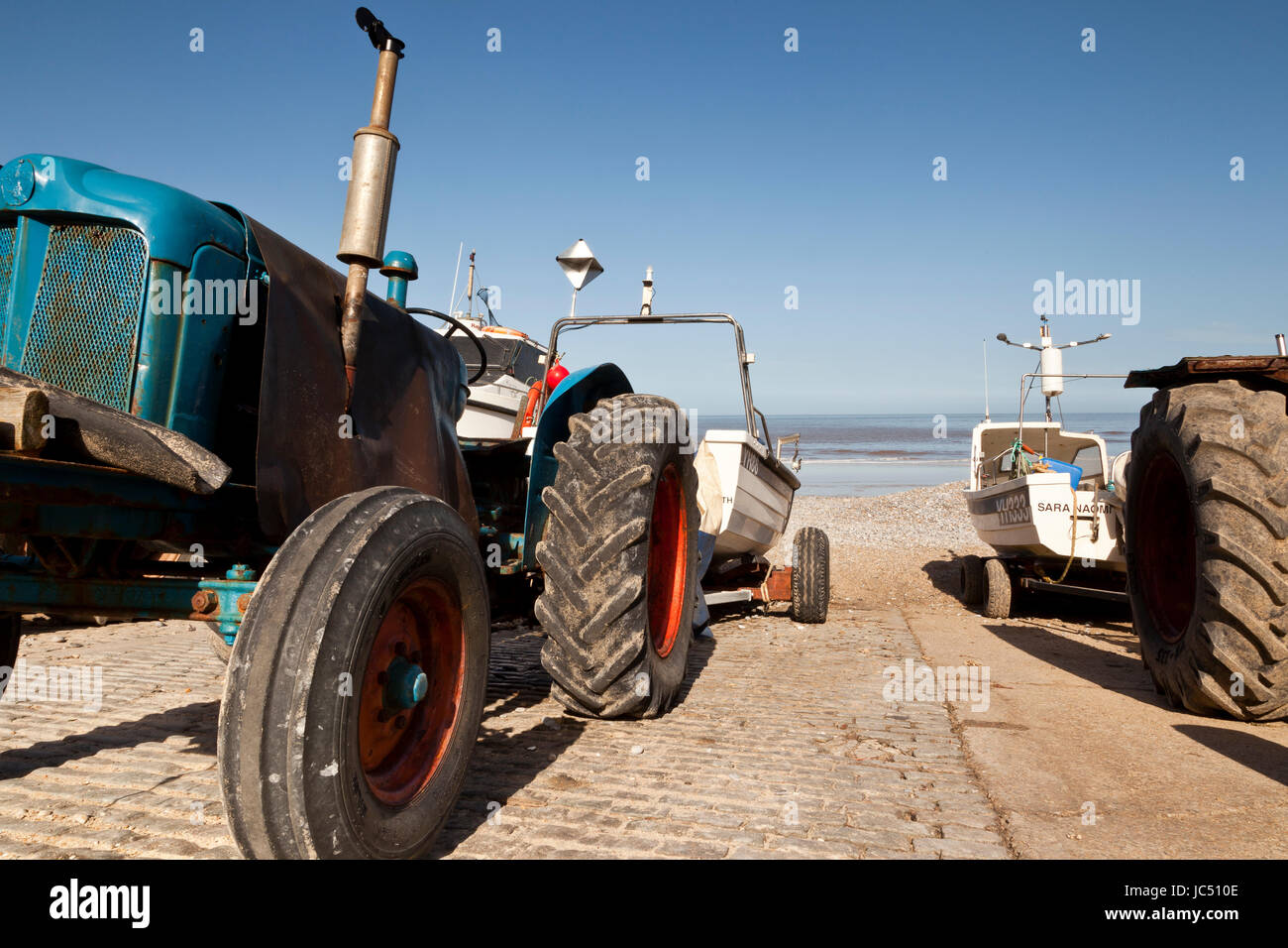 Crab boats and tractors, Cromer, Norfolk, UK Stock Photo - Alamy