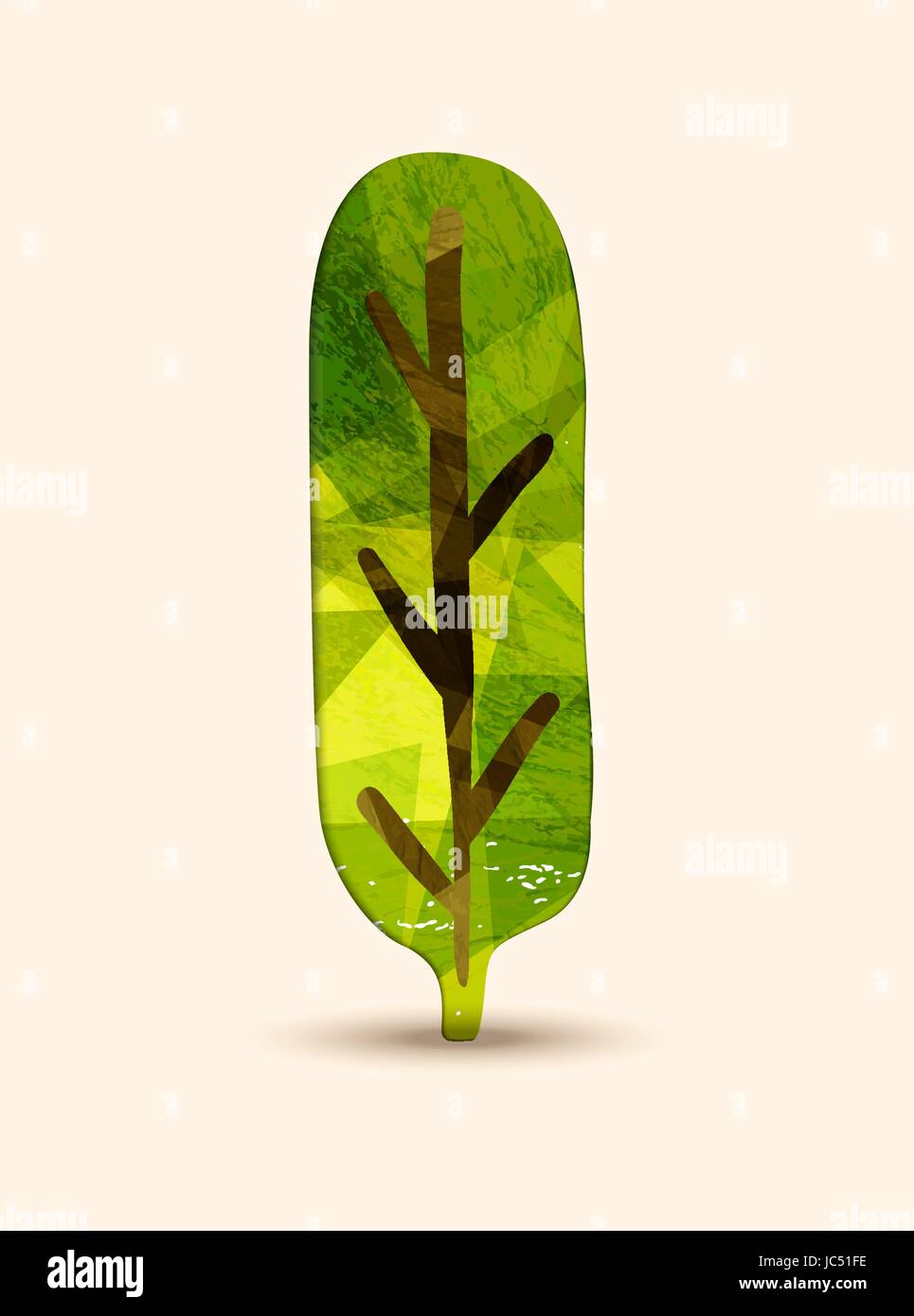 Green tree art with nature texture. Concept illustration for ...