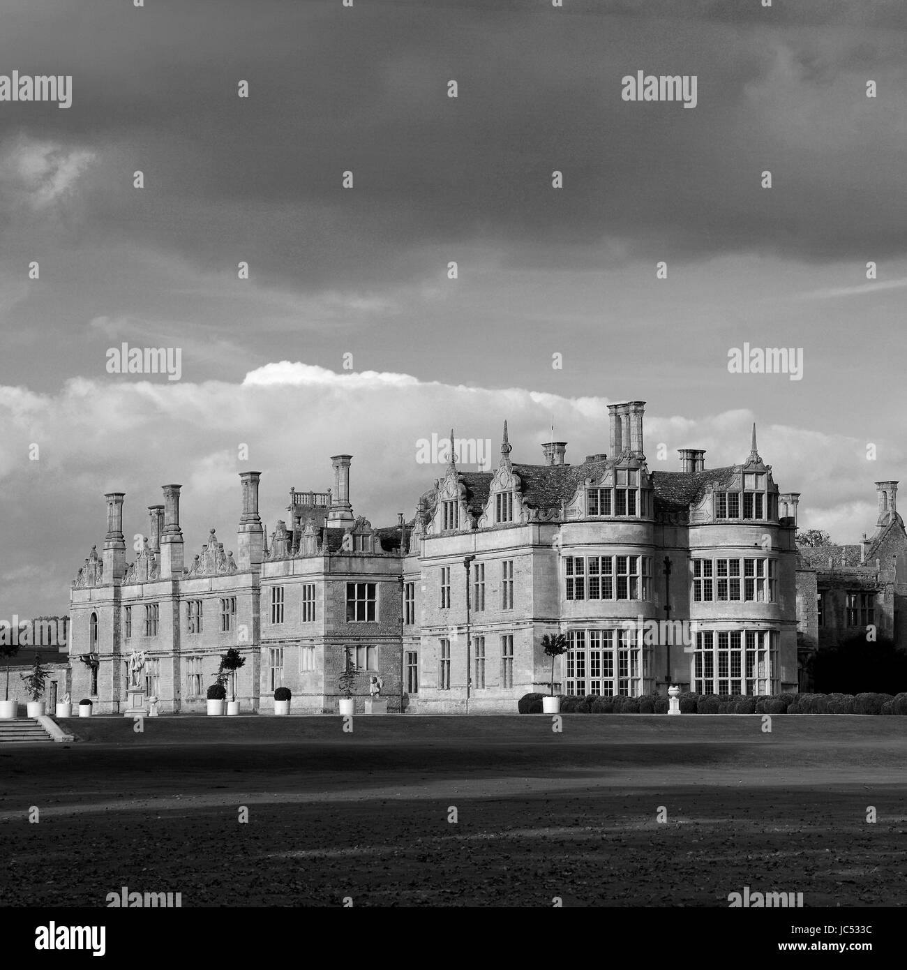 Autumn colours, Kirby Hall, near Corby town, Northamptonshire, England ...