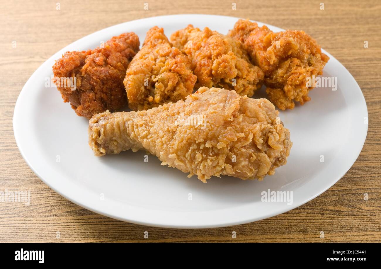 Cuisine and Food, A Plate of Crispy Fried Chicken Wings Isolated on A ...