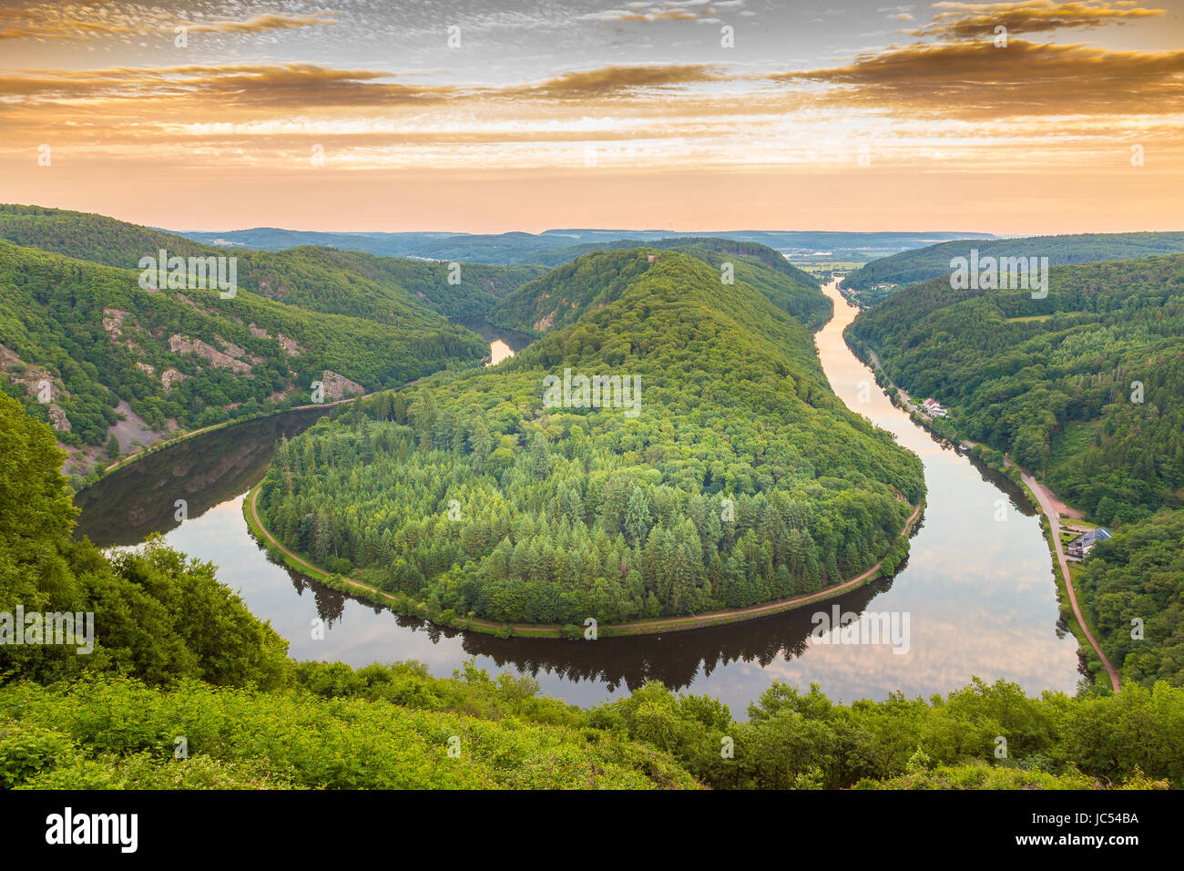 Saar loop at Mettlach in Saarland Germany Stock Photo - Alamy