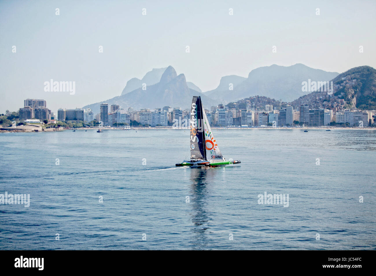 Thomas Coville and the Ultime Class 100' VPLP designed trimaran Sodebo ...