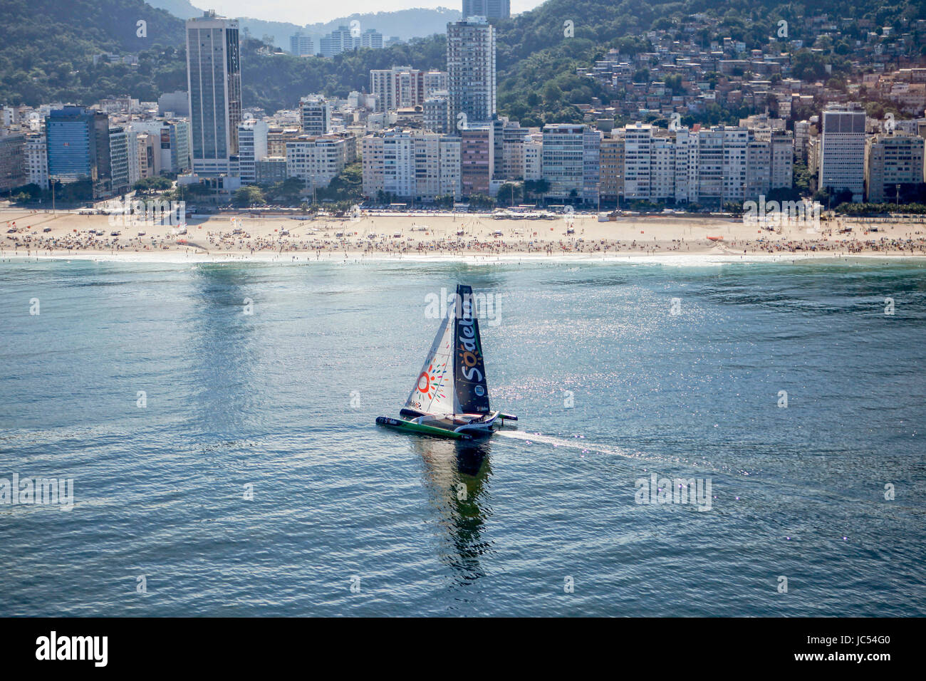 Thomas Coville and the Ultime Class 100' VPLP designed trimaran Sodebo ...