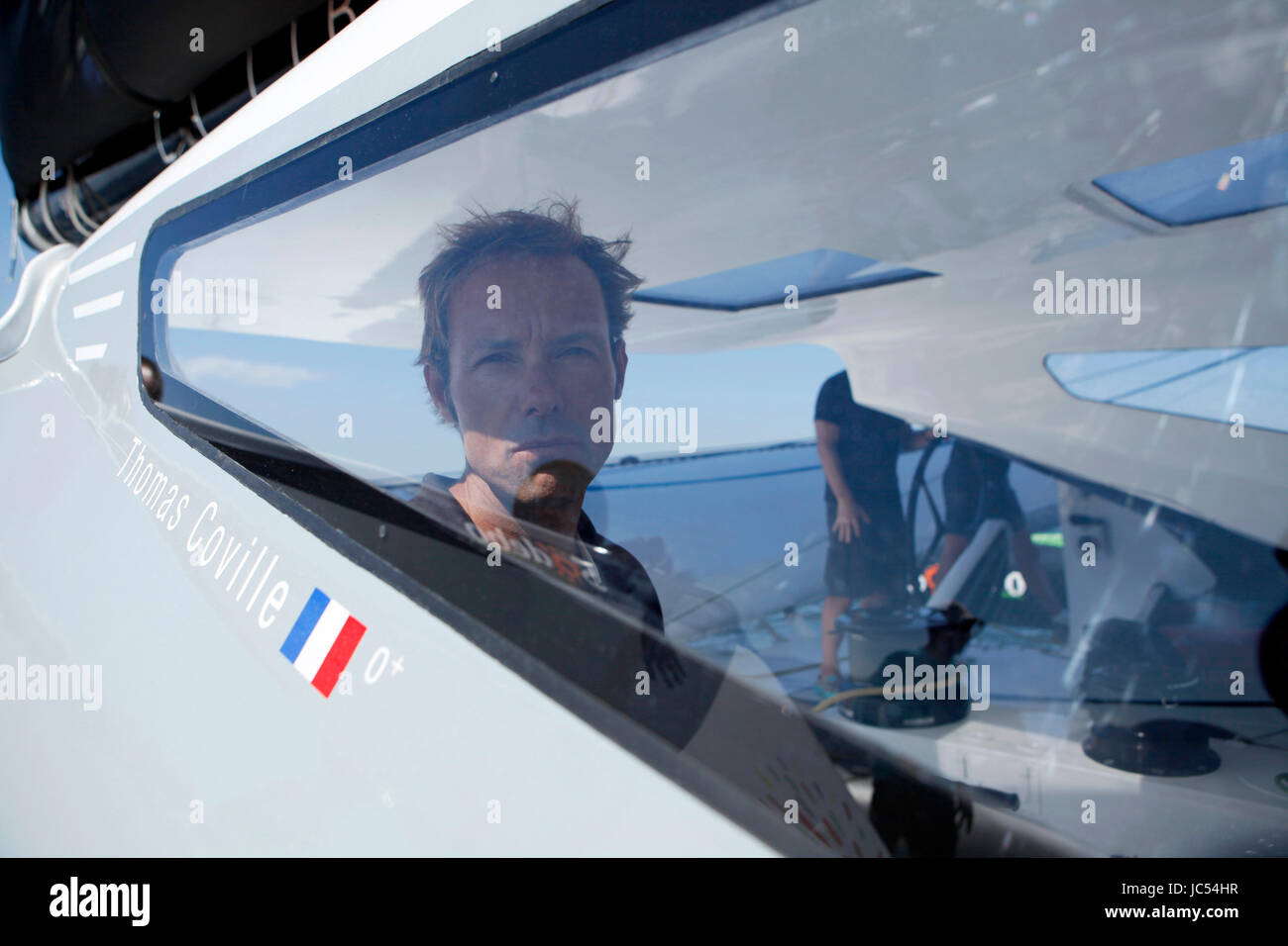 Thomas Coville and the Ultime Class 100' VPLP designed trimaran Sodebo ...