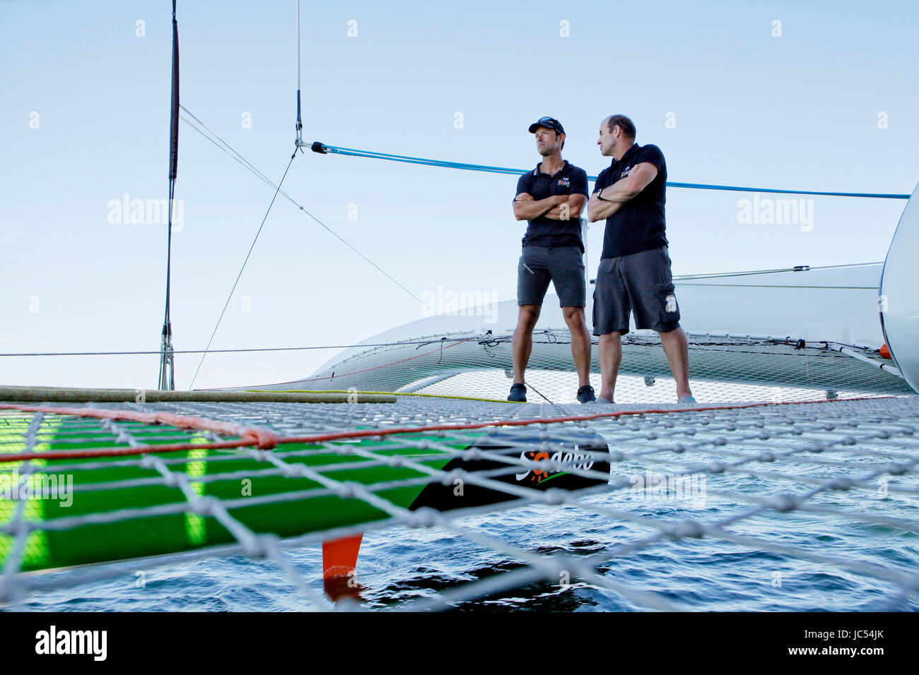 Thomas Coville and the Ultime Class 100' VPLP designed trimaran Sodebo ...